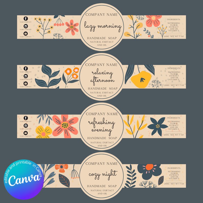 Label Template,editable in Canva PRO!!! Editable and Printable Labels ...
