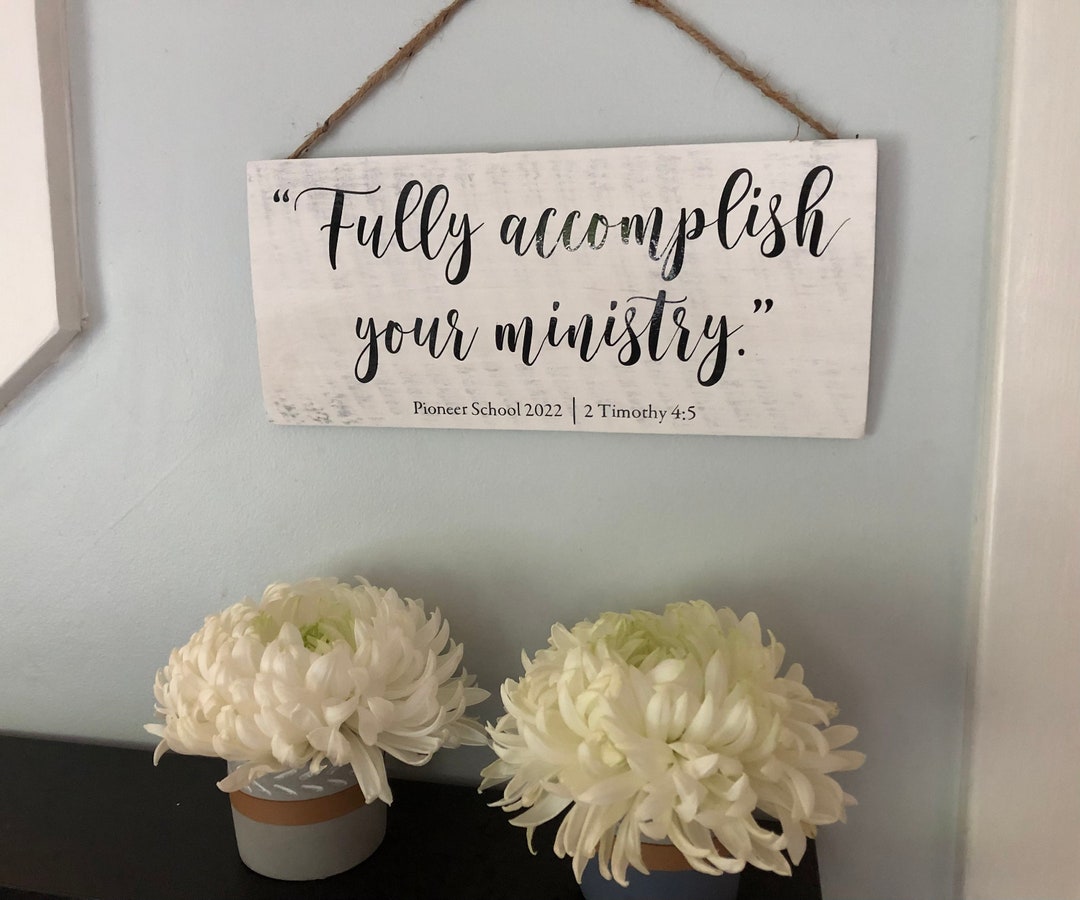 JW Pioneer School Theme Scripture Wooden Sign - Etsy