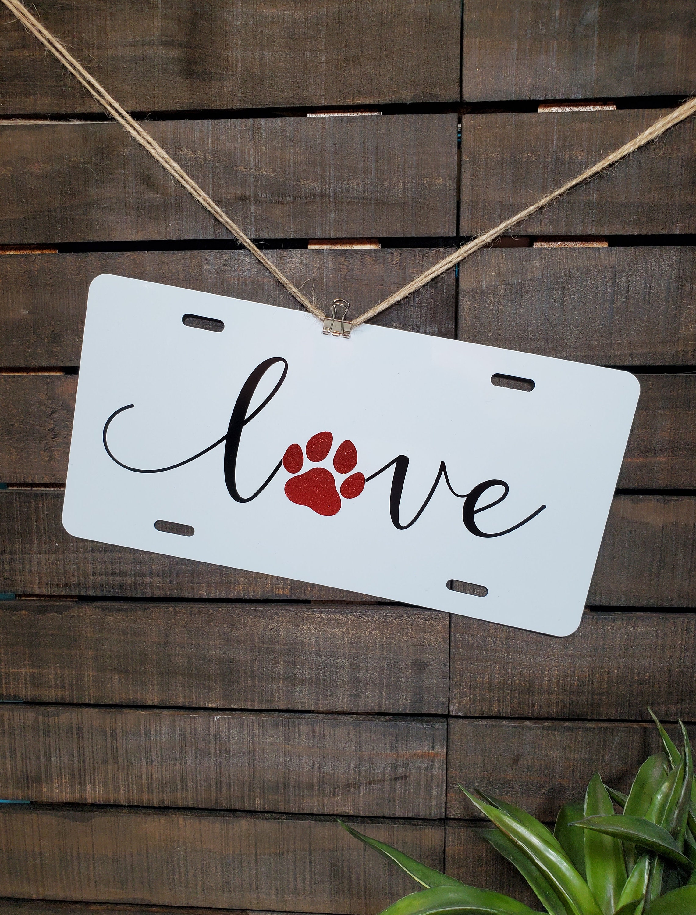 Love Paw Aluminum Front License Plate - Dog Lover Car Tag - Etsy