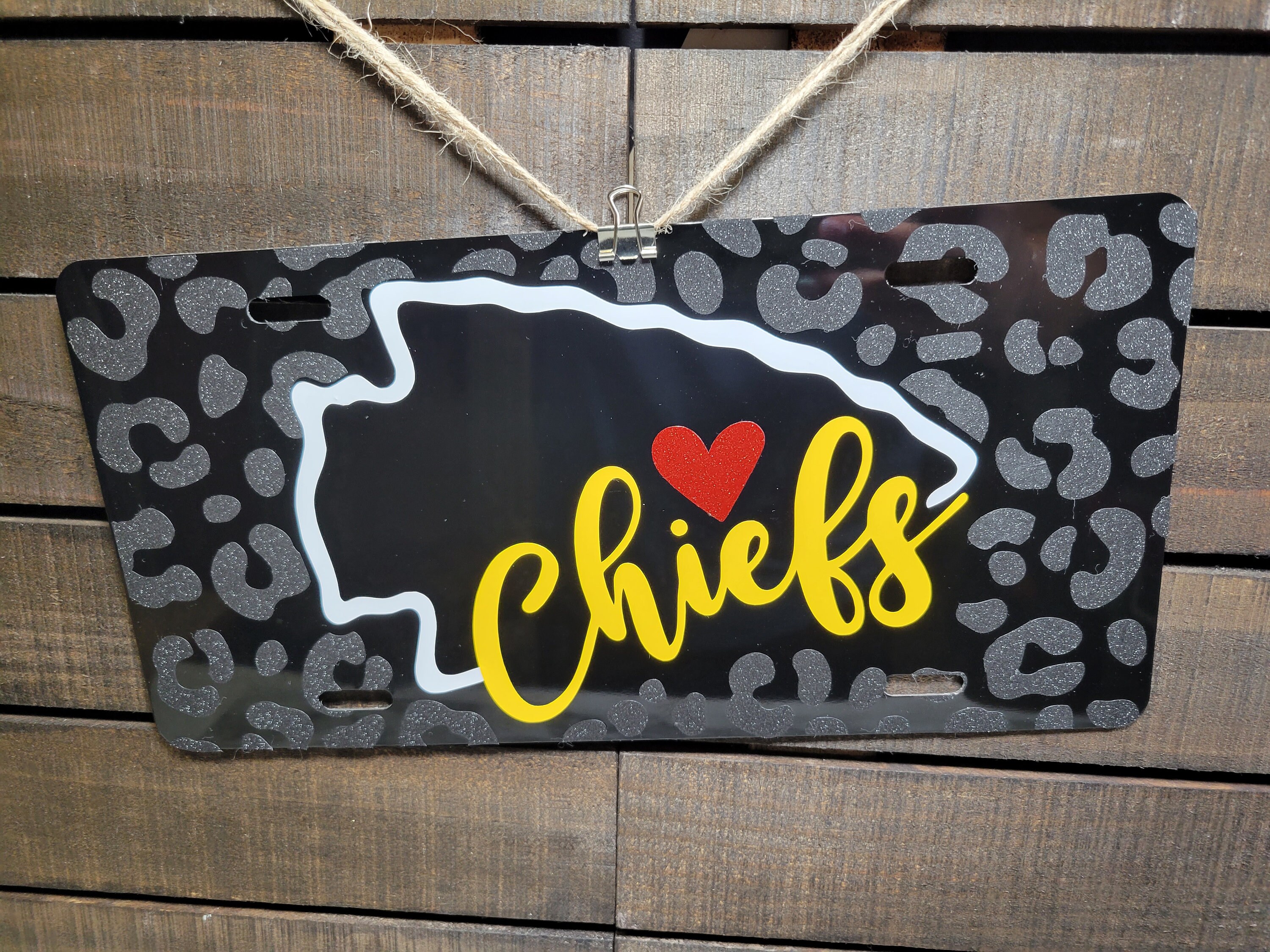 KC CHIEFS Black Cheetah License Plate Custom Chiefs License - Etsy