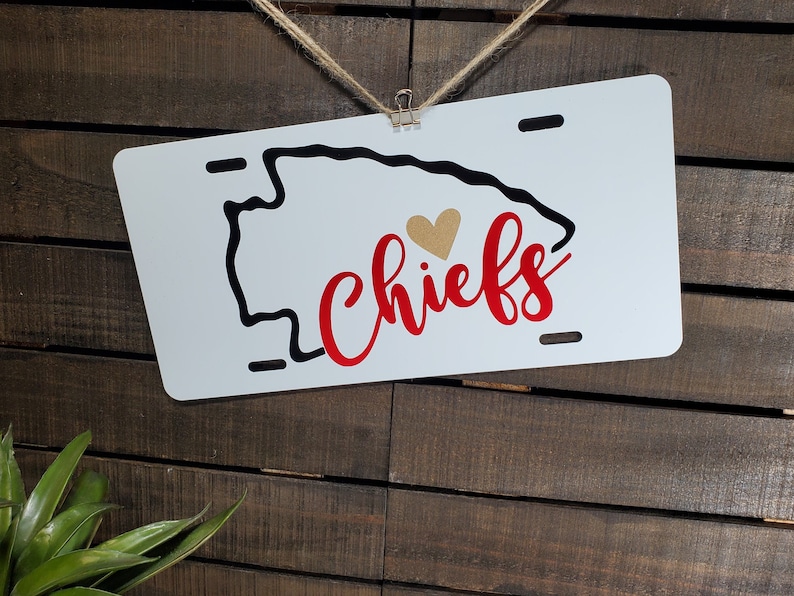 KC CHIEFS License Plate Custom Chiefs License Plate front - Etsy