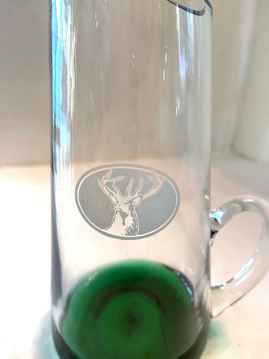 Handblown Small Glass Pitcher With Buck - Etsy