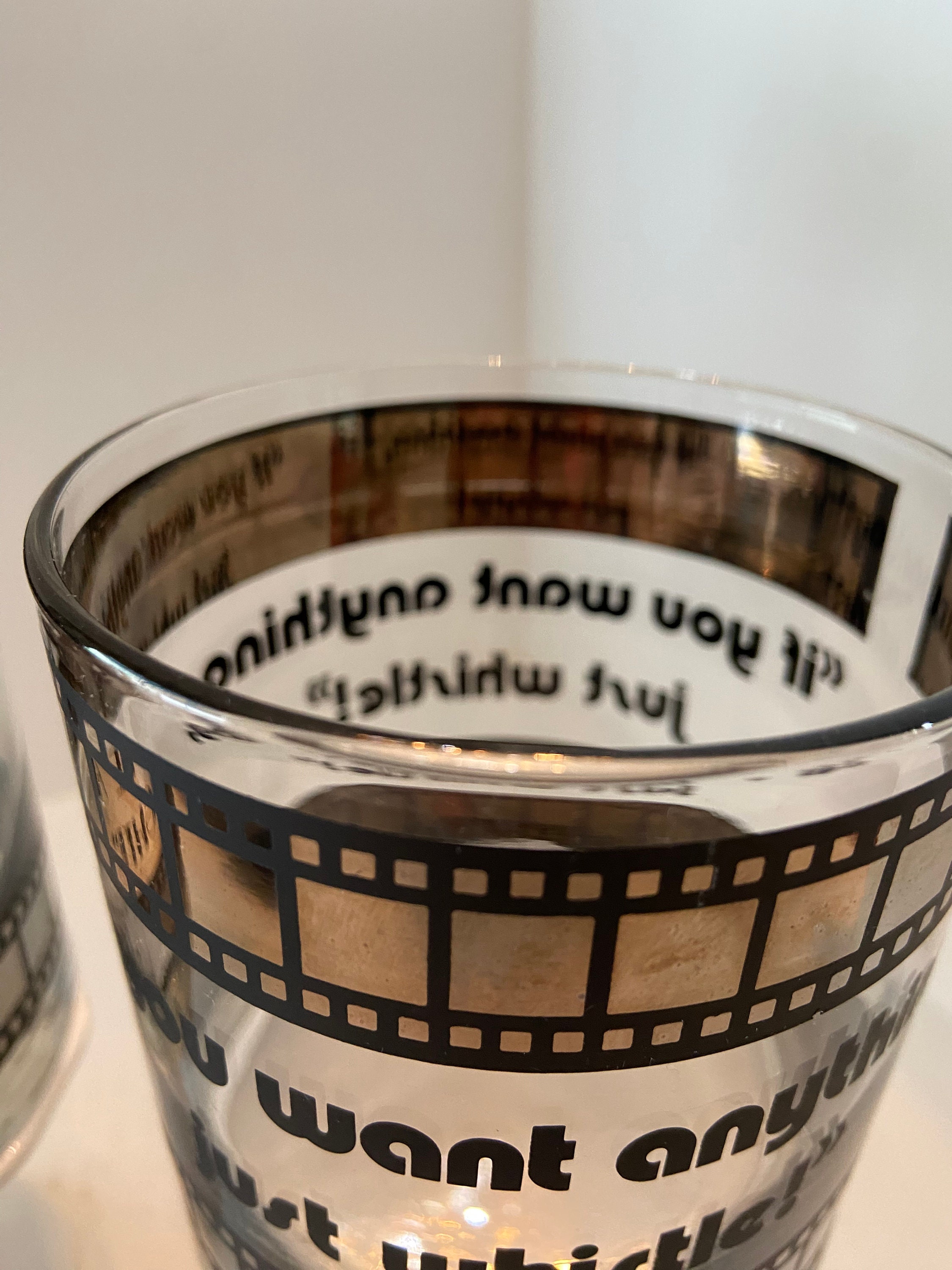 Vintage MCM Movie Themed Glasses - Etsy