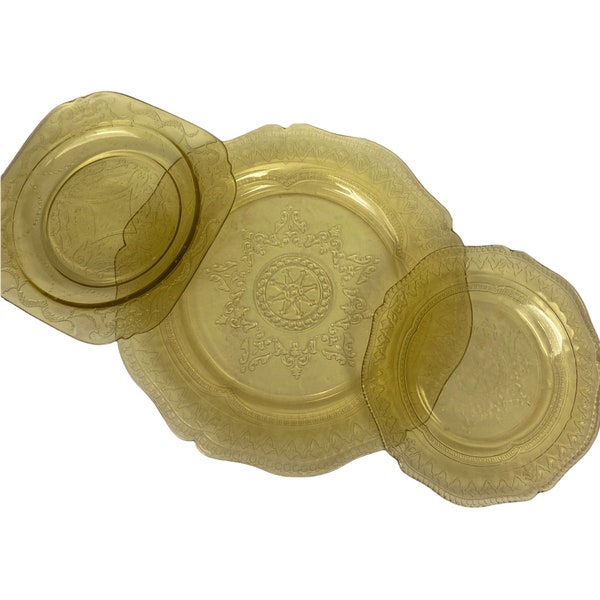 Yellow Depression Glass Plates - Etsy