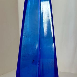 Cobalt Blue Square Crystal Vase Heavy Royal Gallery - Etsy
