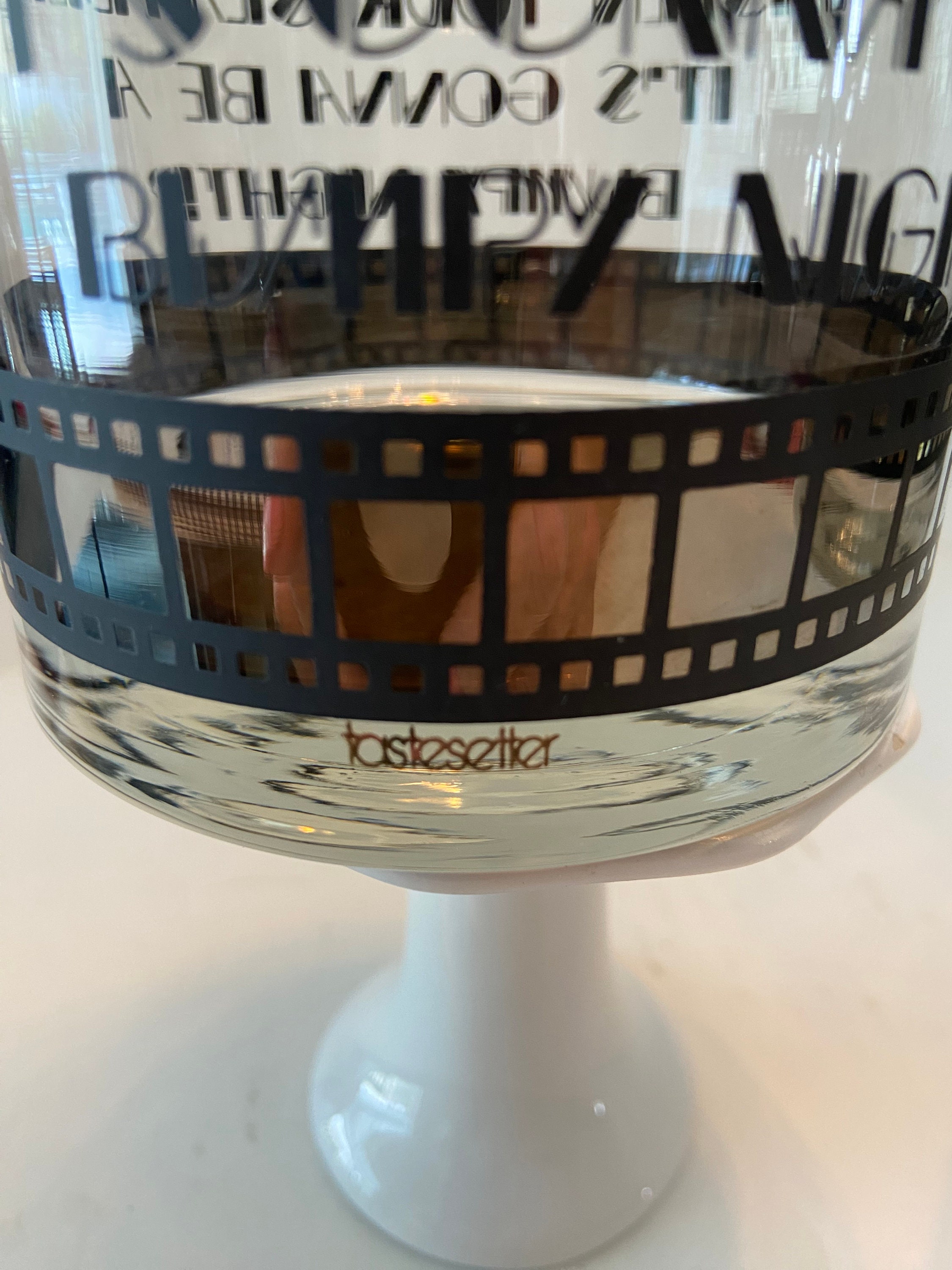 Vintage MCM Movie Themed Glasses - Etsy