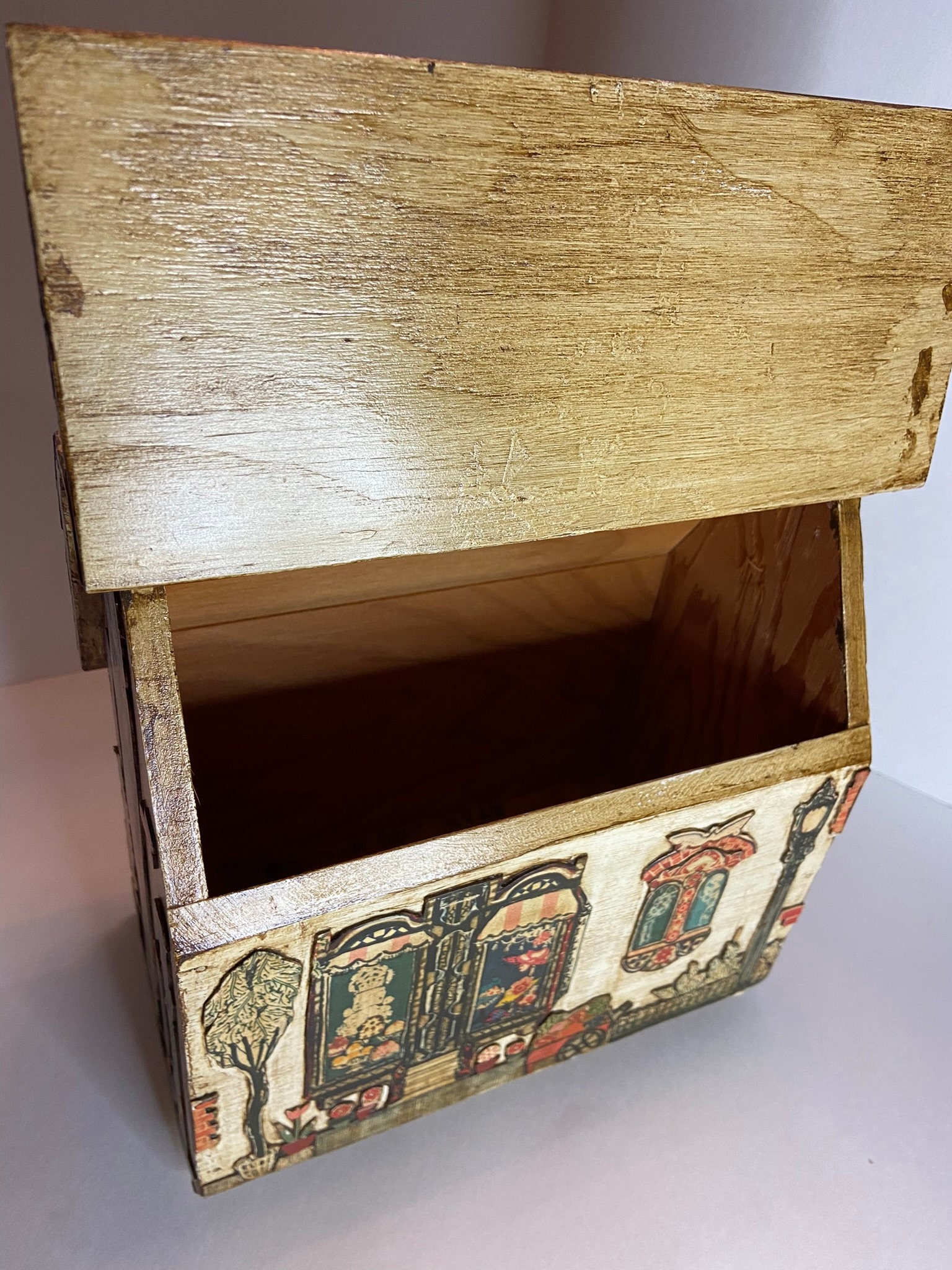 Vintage Wood Hinged Roof House With Applique Decoy Doors and Windows - Etsy