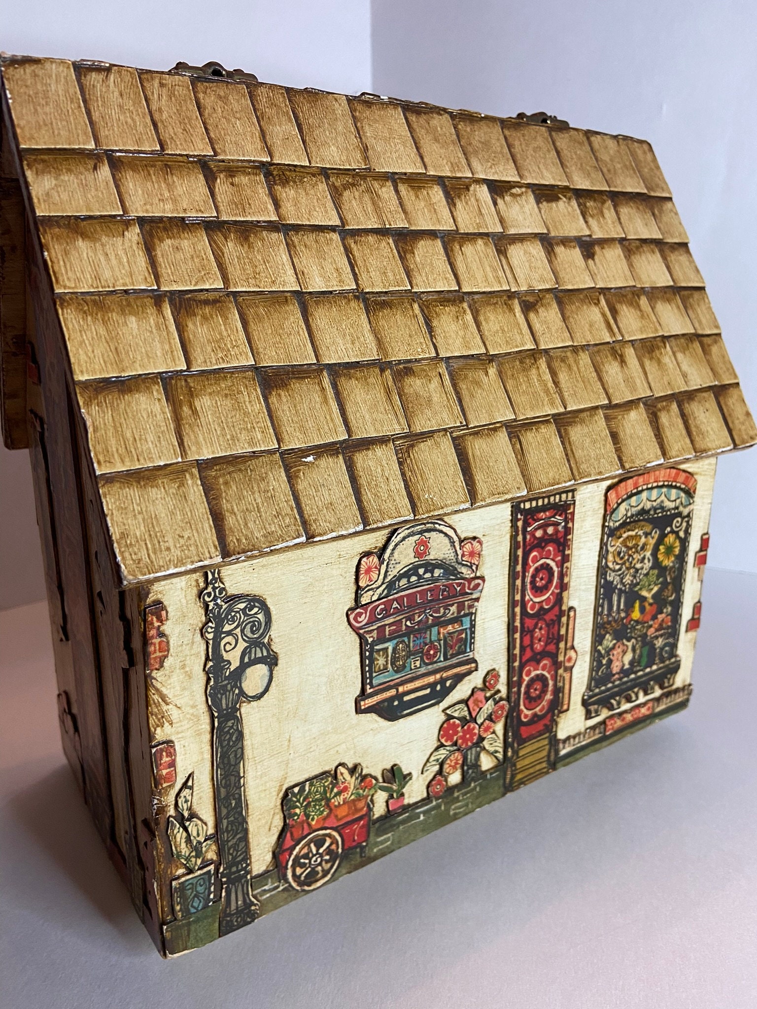 Vintage Wood Hinged Roof House With Applique Decoy Doors and Windows - Etsy