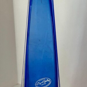 Cobalt Blue Square Crystal Vase Heavy Royal Gallery - Etsy