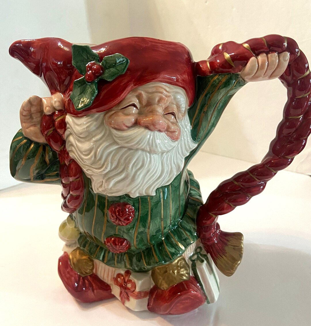 Vintage Old World Santa Elf Pitcher by Fitz and Floyd - Etsy