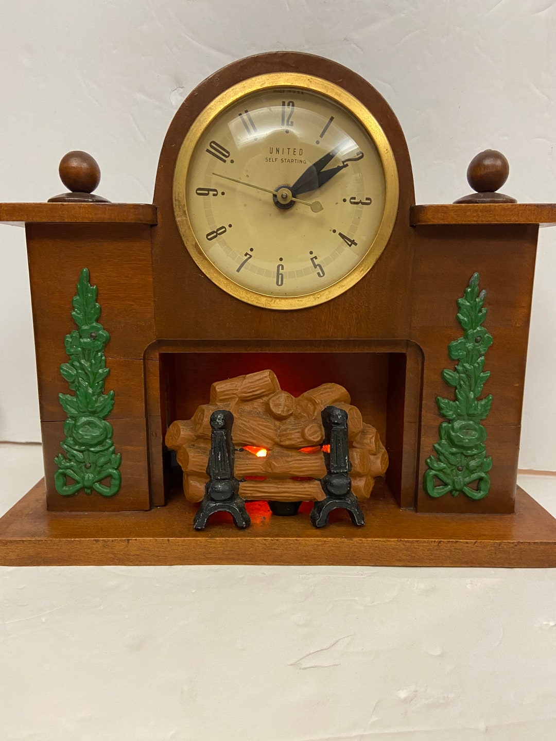 Vintage Electric Fireplace Mantle Clock - Etsy