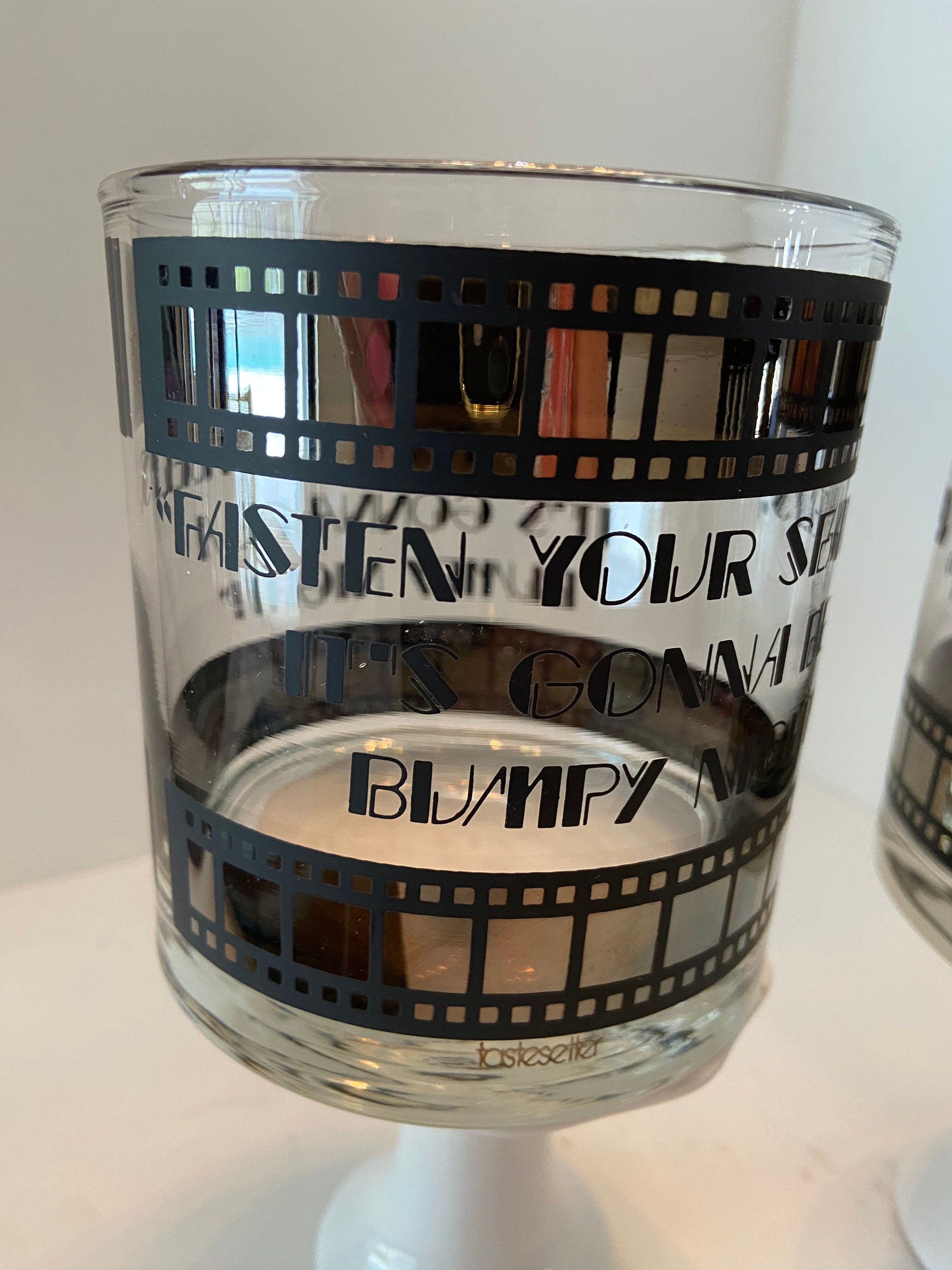 Vintage MCM Movie Themed Glasses - Etsy