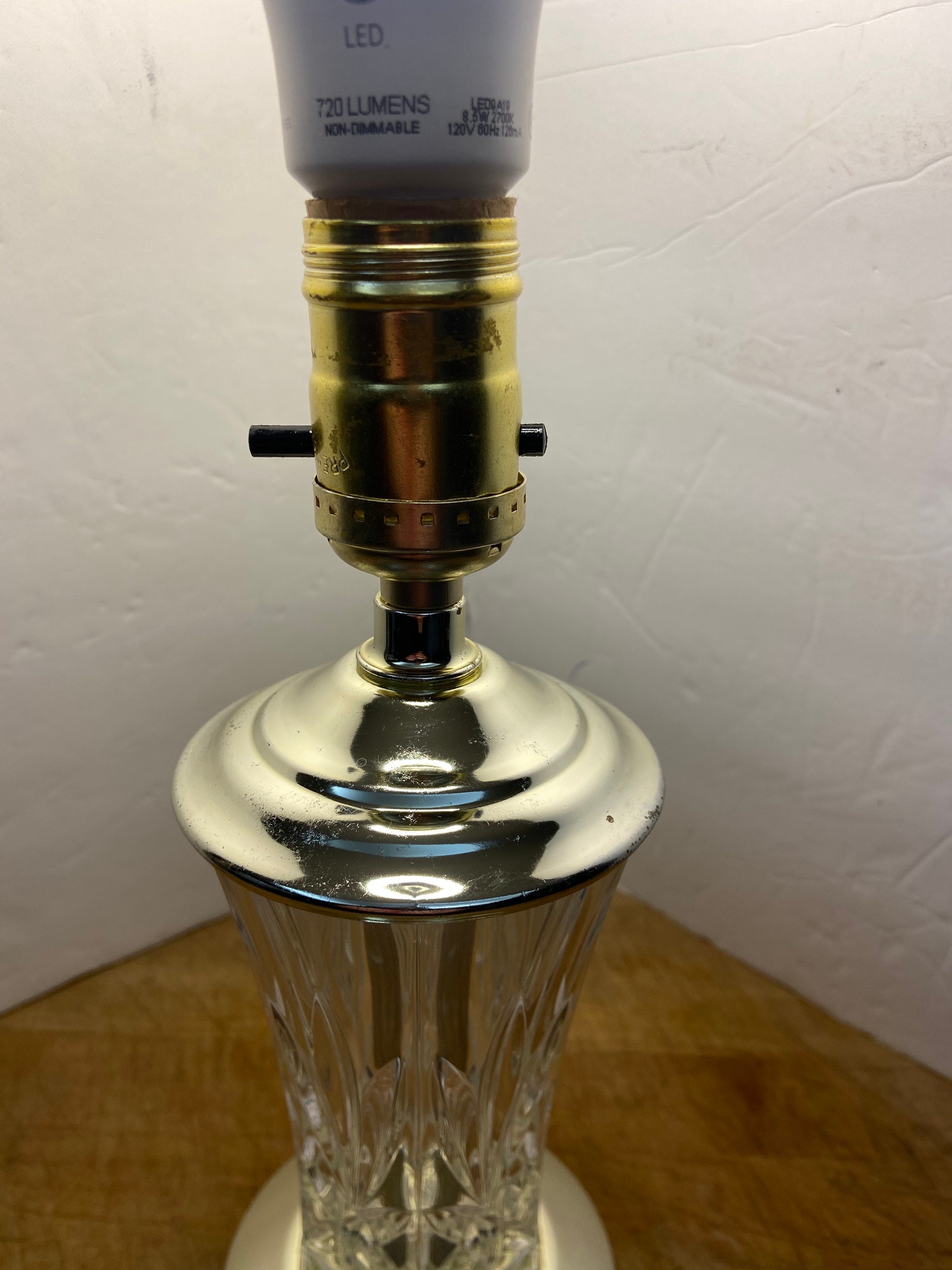 Vintage Crystal Table Lamp - Etsy