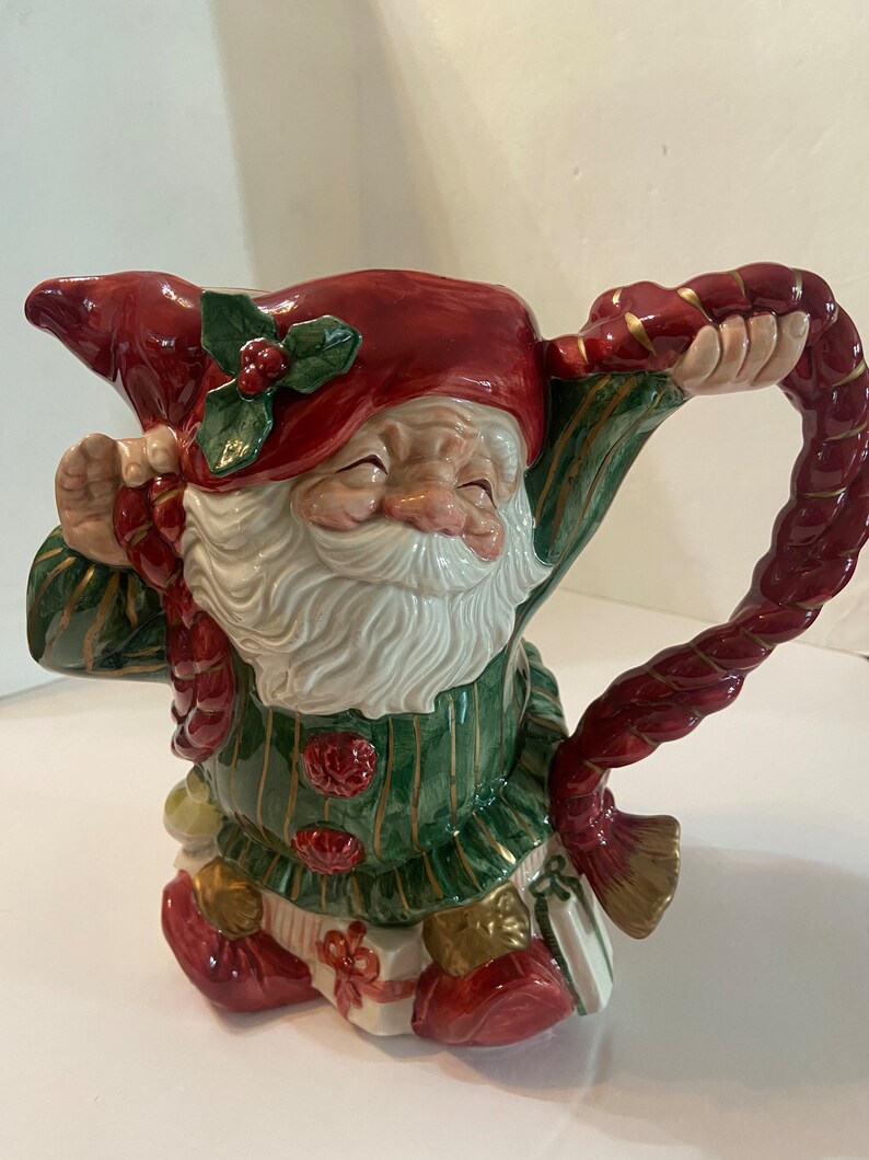 Vintage Old World Santa Elf Pitcher by Fitz and Floyd - Etsy