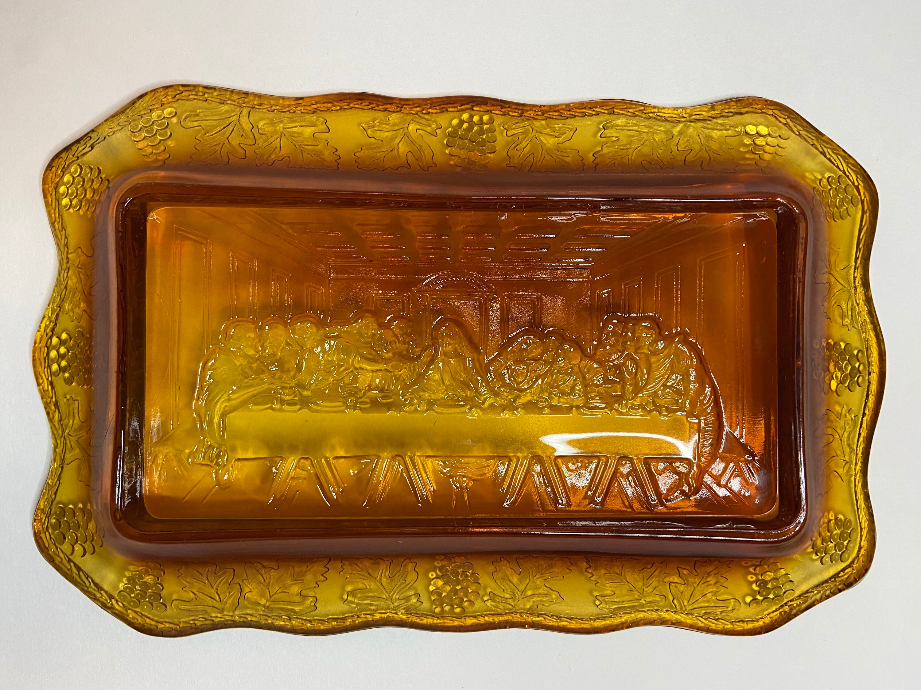 Last Supper Amber Glass Tiara Indiana Glass - Etsy