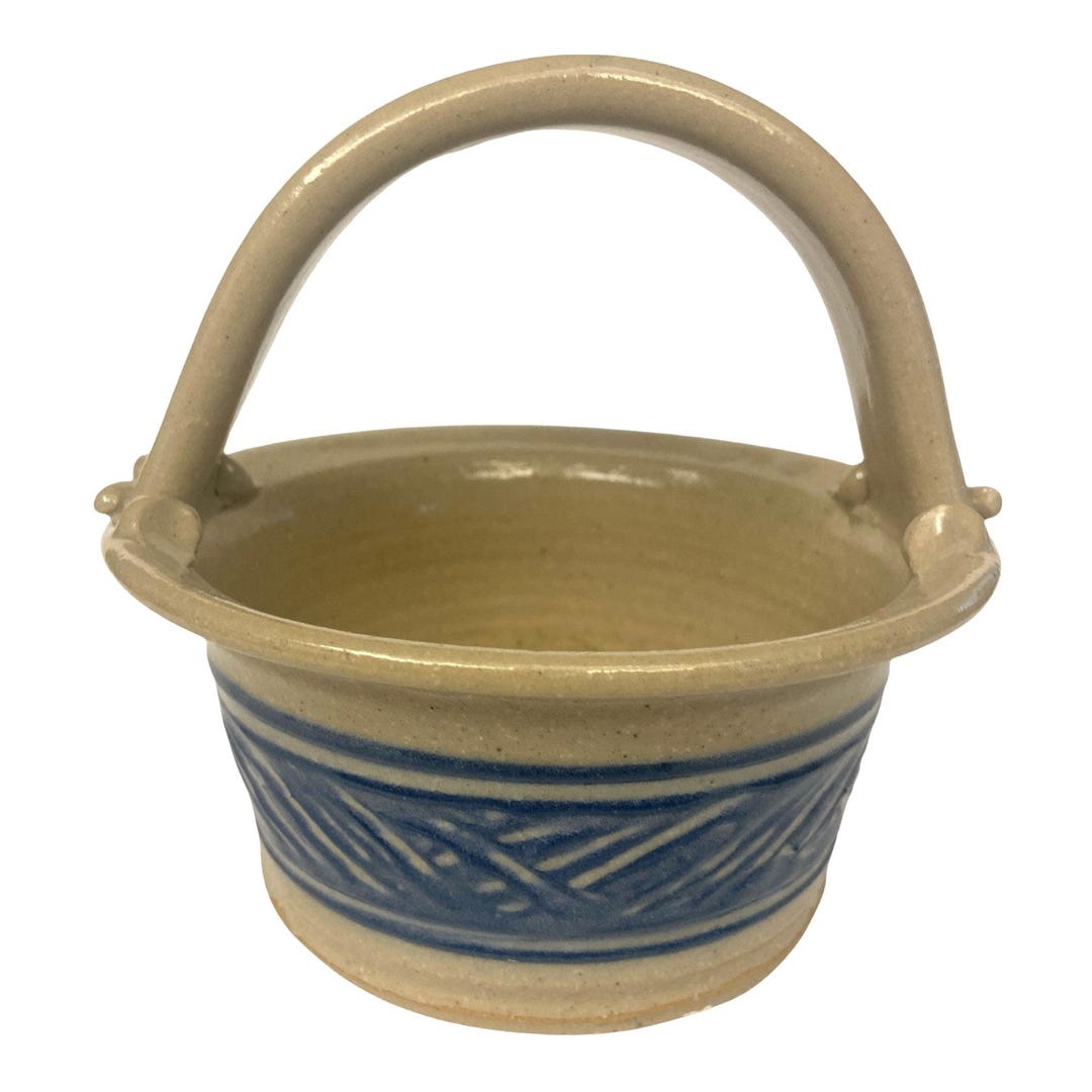 Stoneware Basket With Handle - Etsy