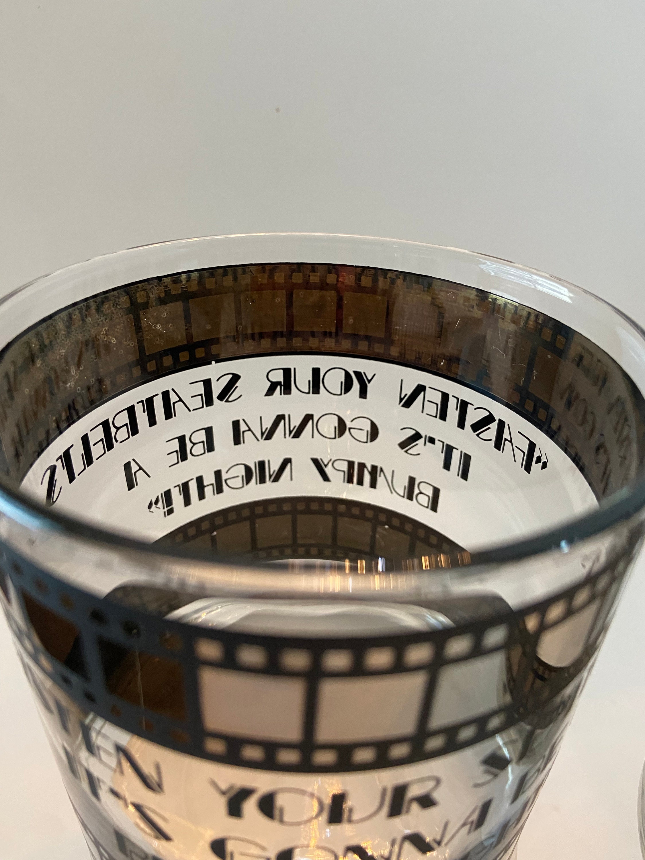 Vintage MCM Movie Themed Glasses - Etsy