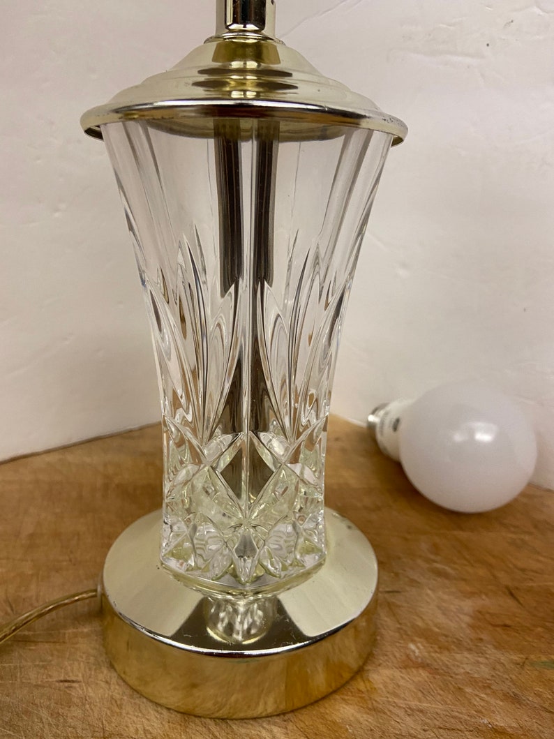 Vintage Crystal Table Lamp - Etsy