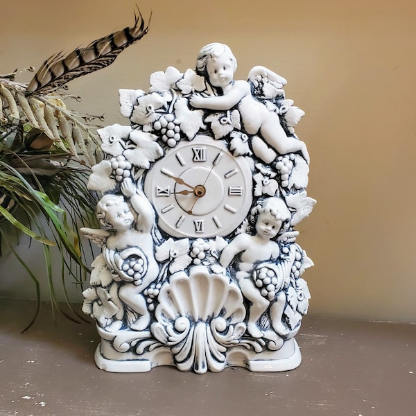 Vintage Cherub Clock - Etsy