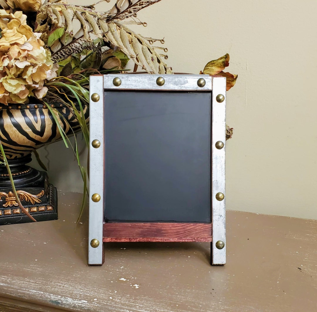 Galvanized Metal Sign Chalkboard Chalk Board Home Decor Table - Etsy