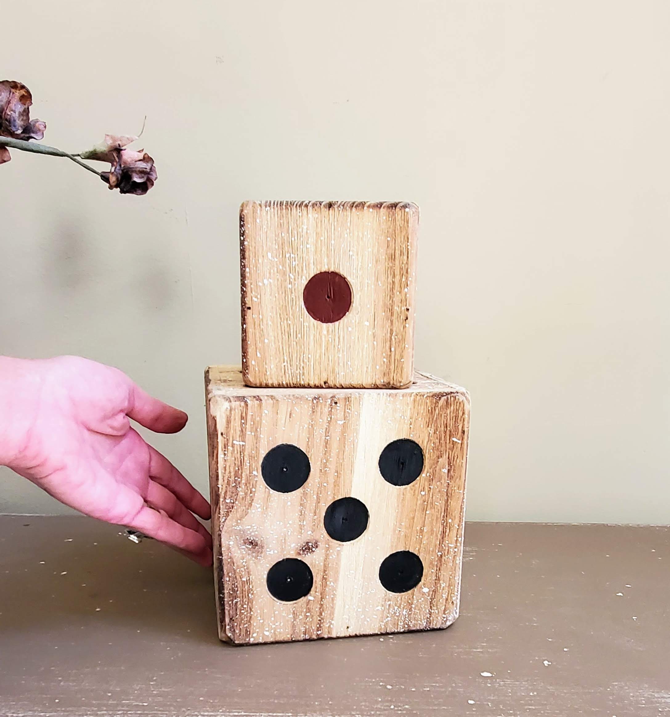 Large Wooden Dice Set Housewarming Gift Wood Handmade for Home Decor ...