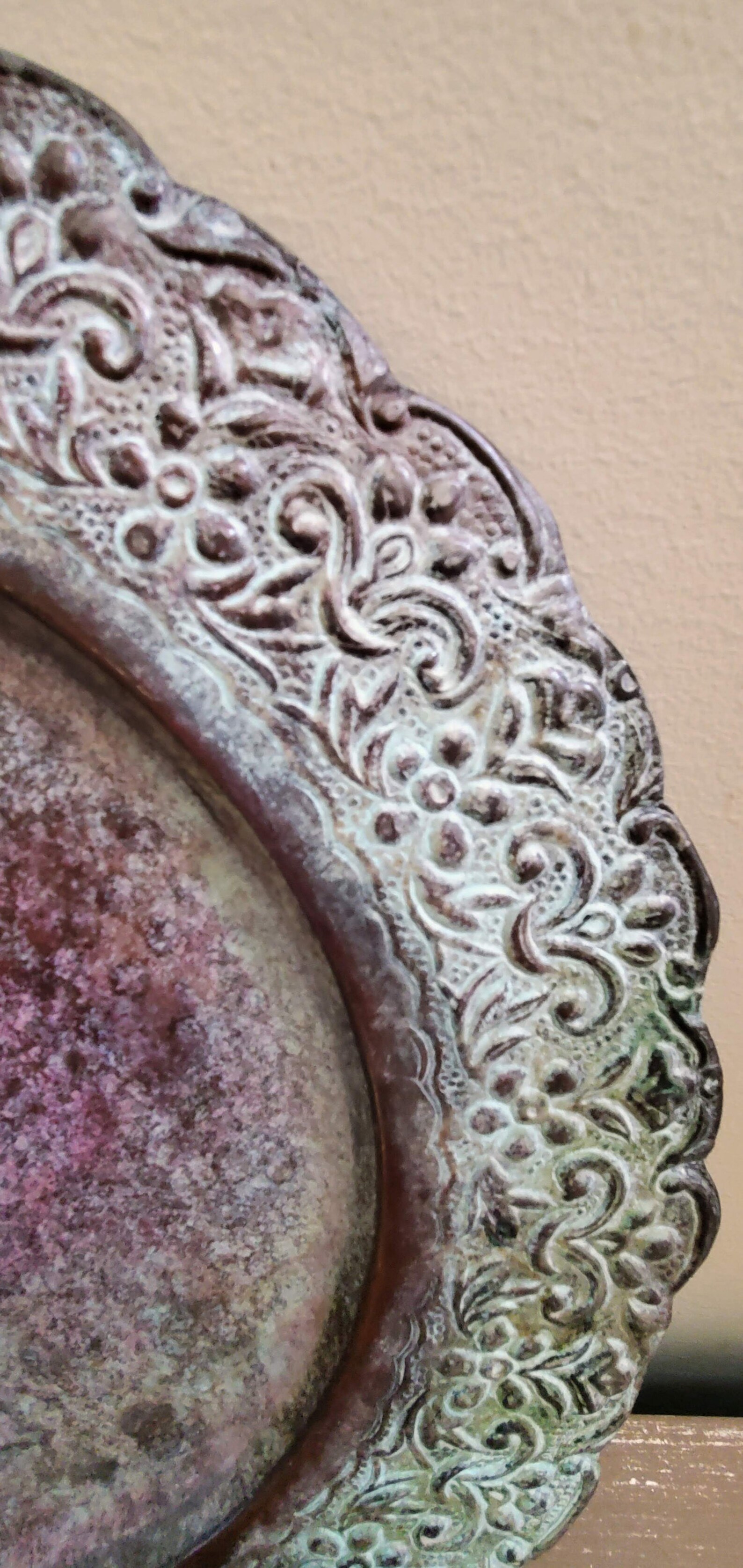 Large Round Tray Serving Tray Metal Tray Round Metal Tray - Etsy