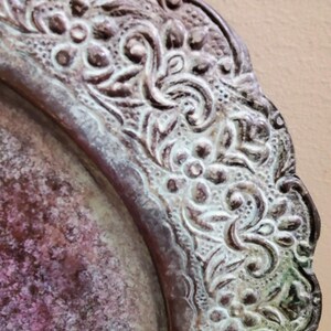 Large Round Tray Serving Tray Metal Tray Round Metal Tray - Etsy