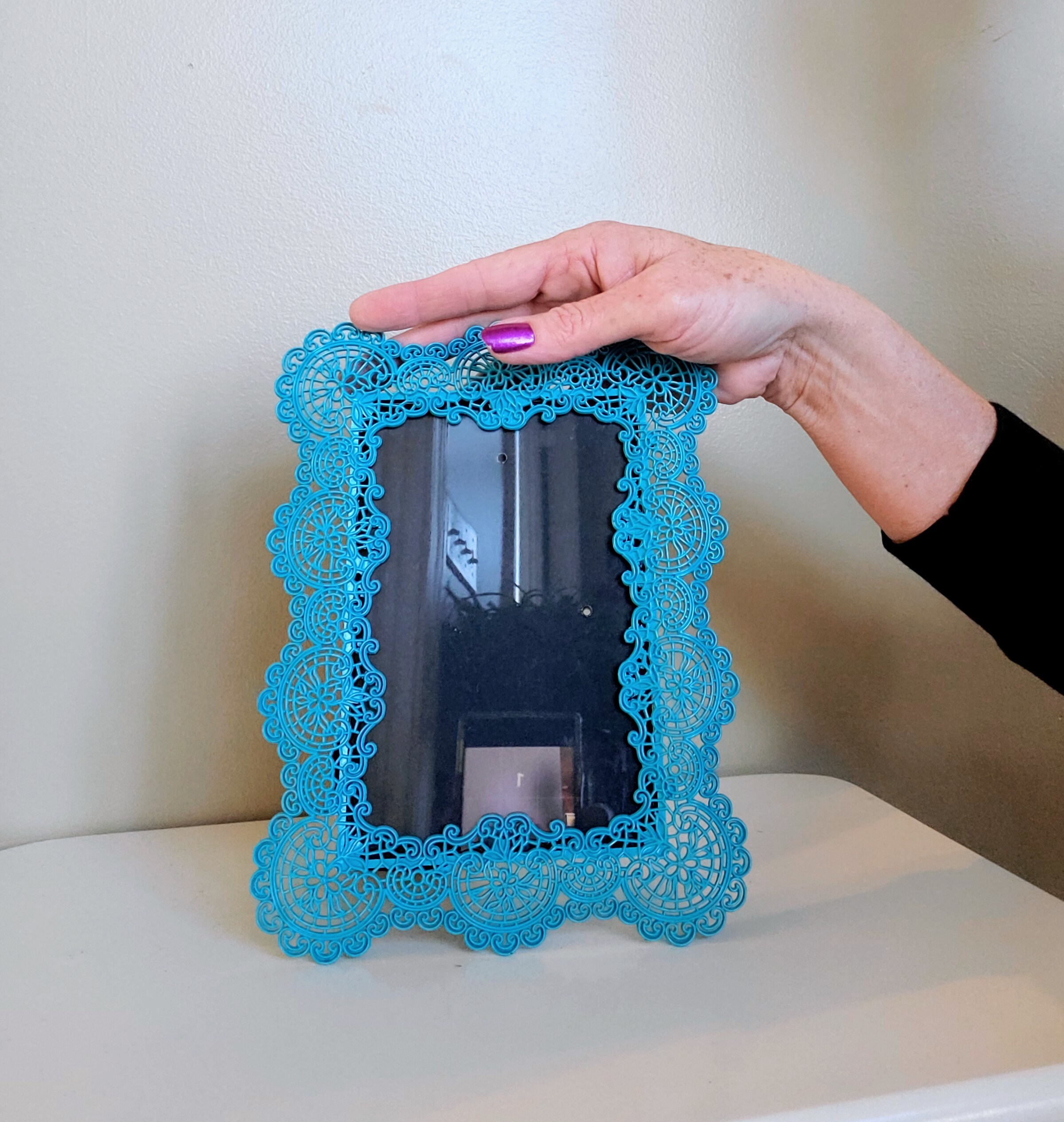 Turquoise Picture Frame Photo Metal Gift Home Decor Wedding Vintage ...