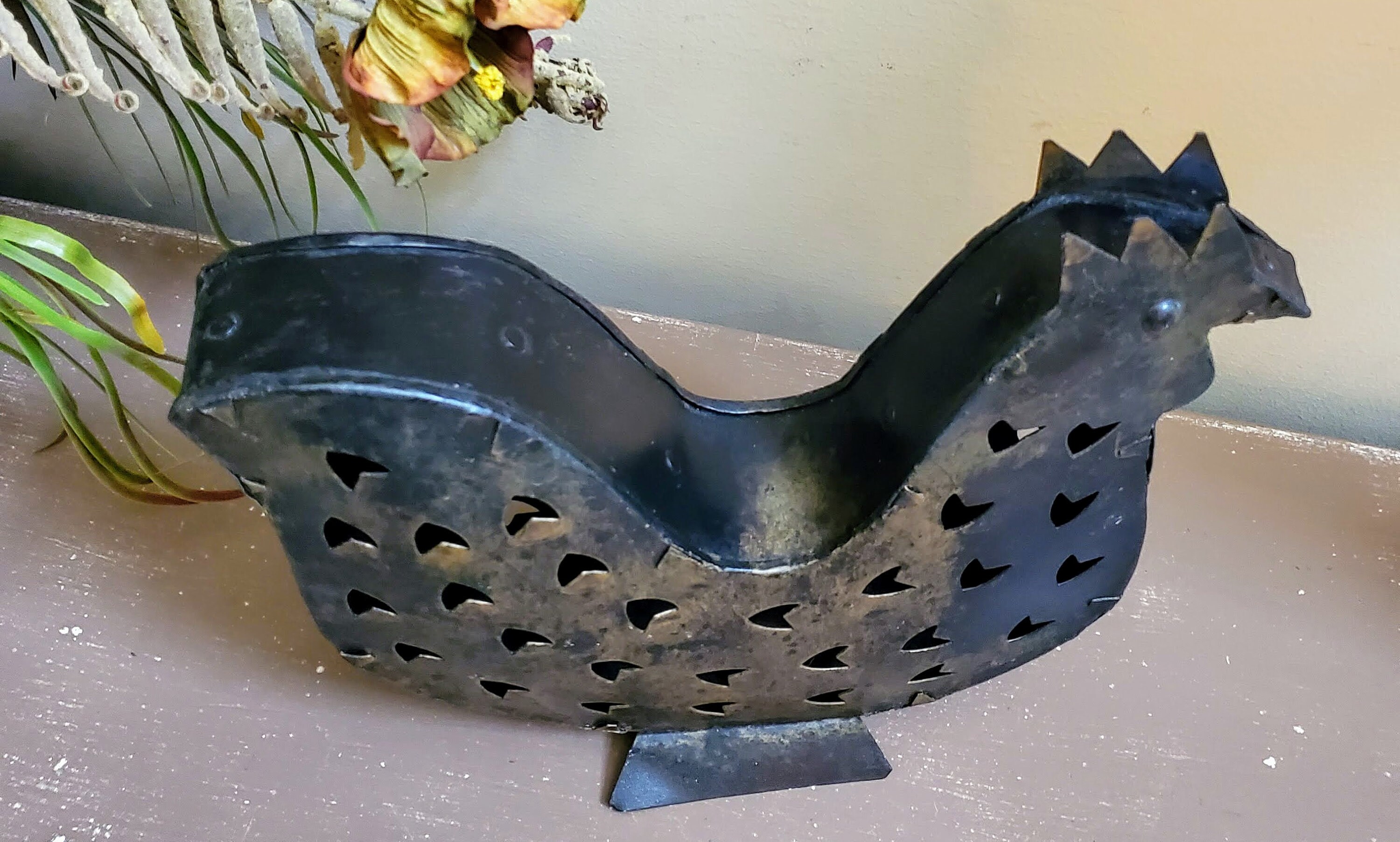 Chicken Tea Light Holder Candle Rooster Farmhouse Vintage Country Decor ...