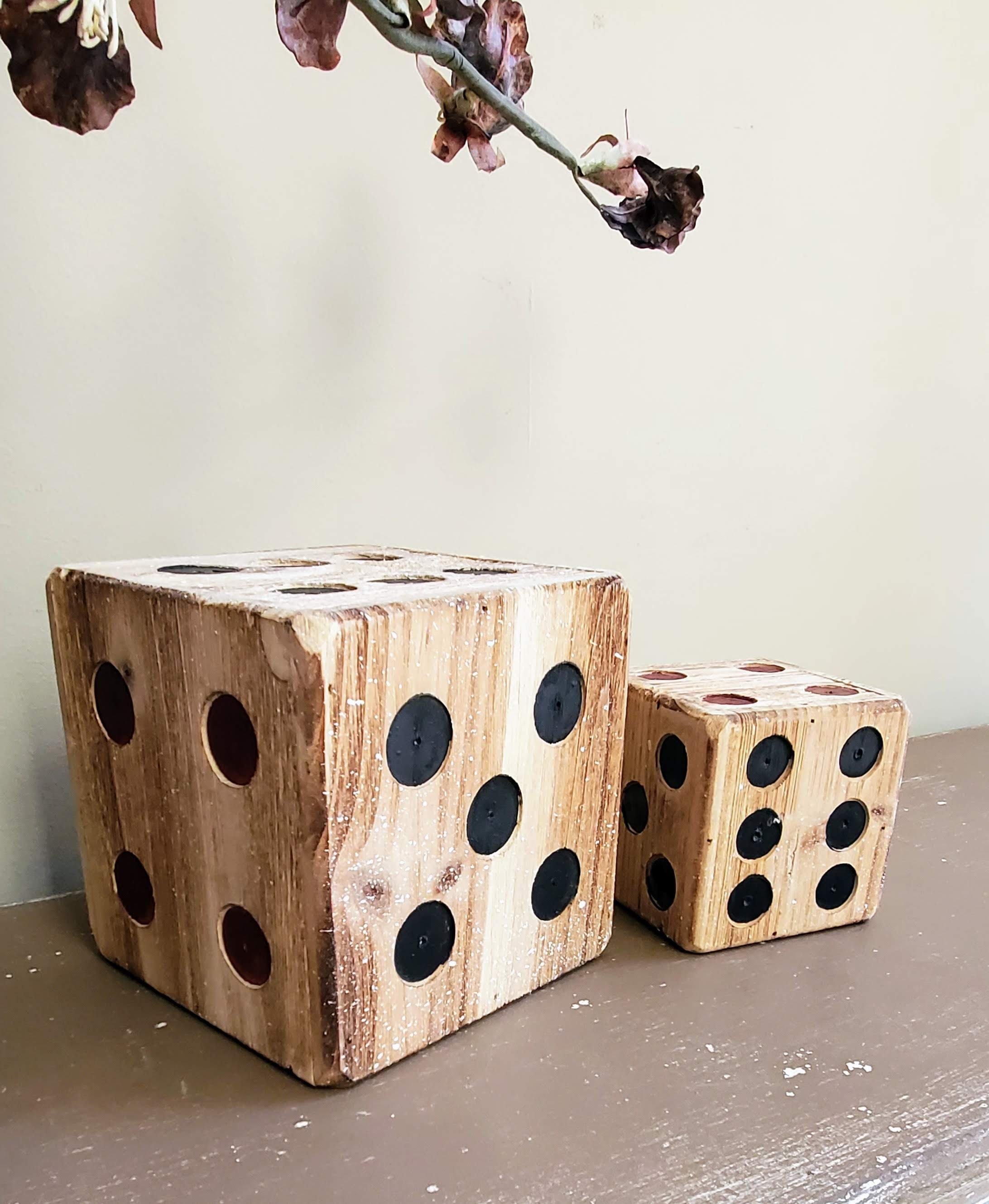 Large Wooden Dice Set Housewarming Gift Wood Handmade for Home Decor ...