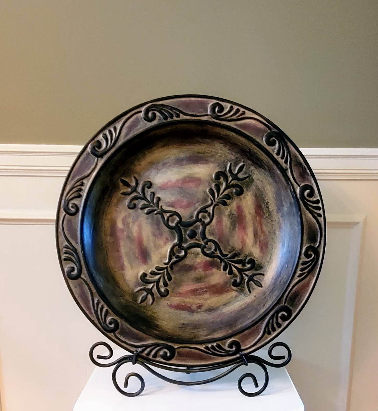 Large Decorative Plates Table Vintage Collectible Platter Gift Decor ...