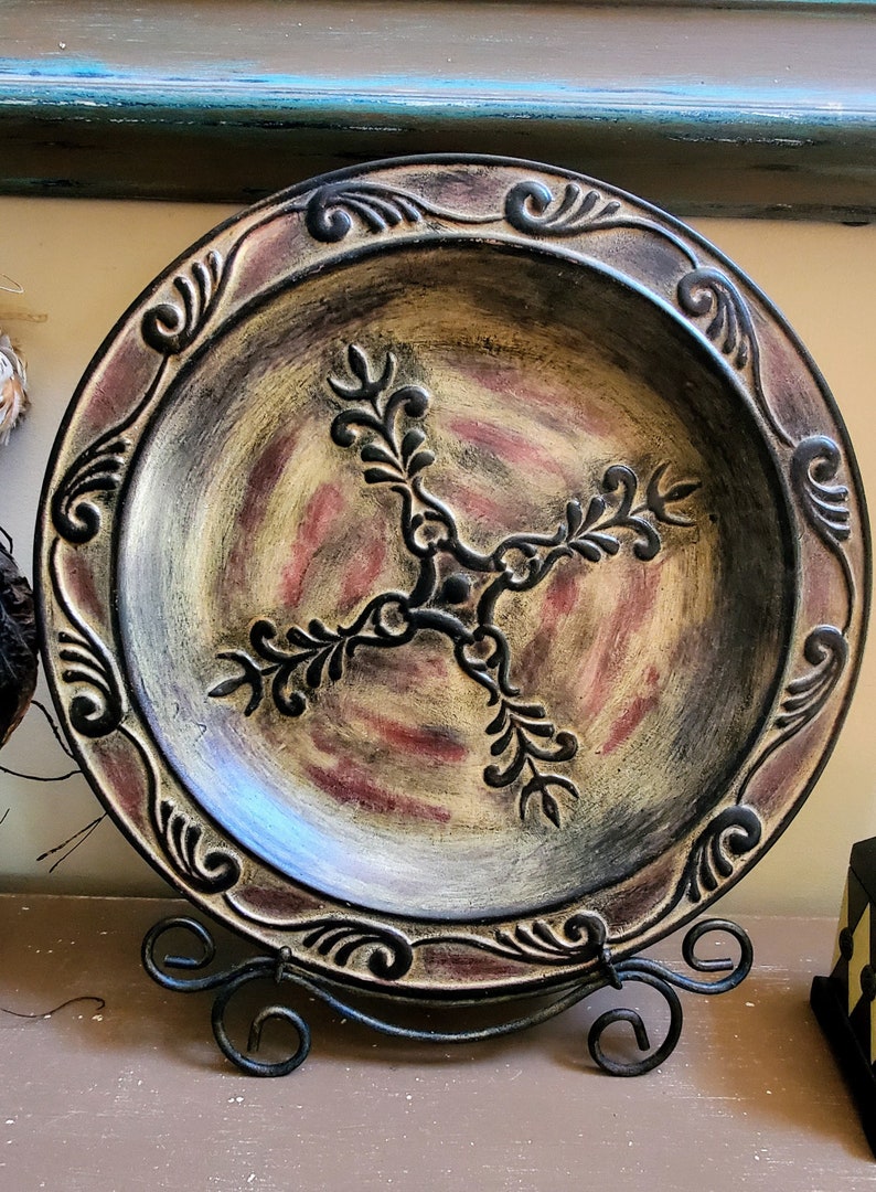 Large Decorative Plates Table Vintage Collectible Platter Gift Decor ...