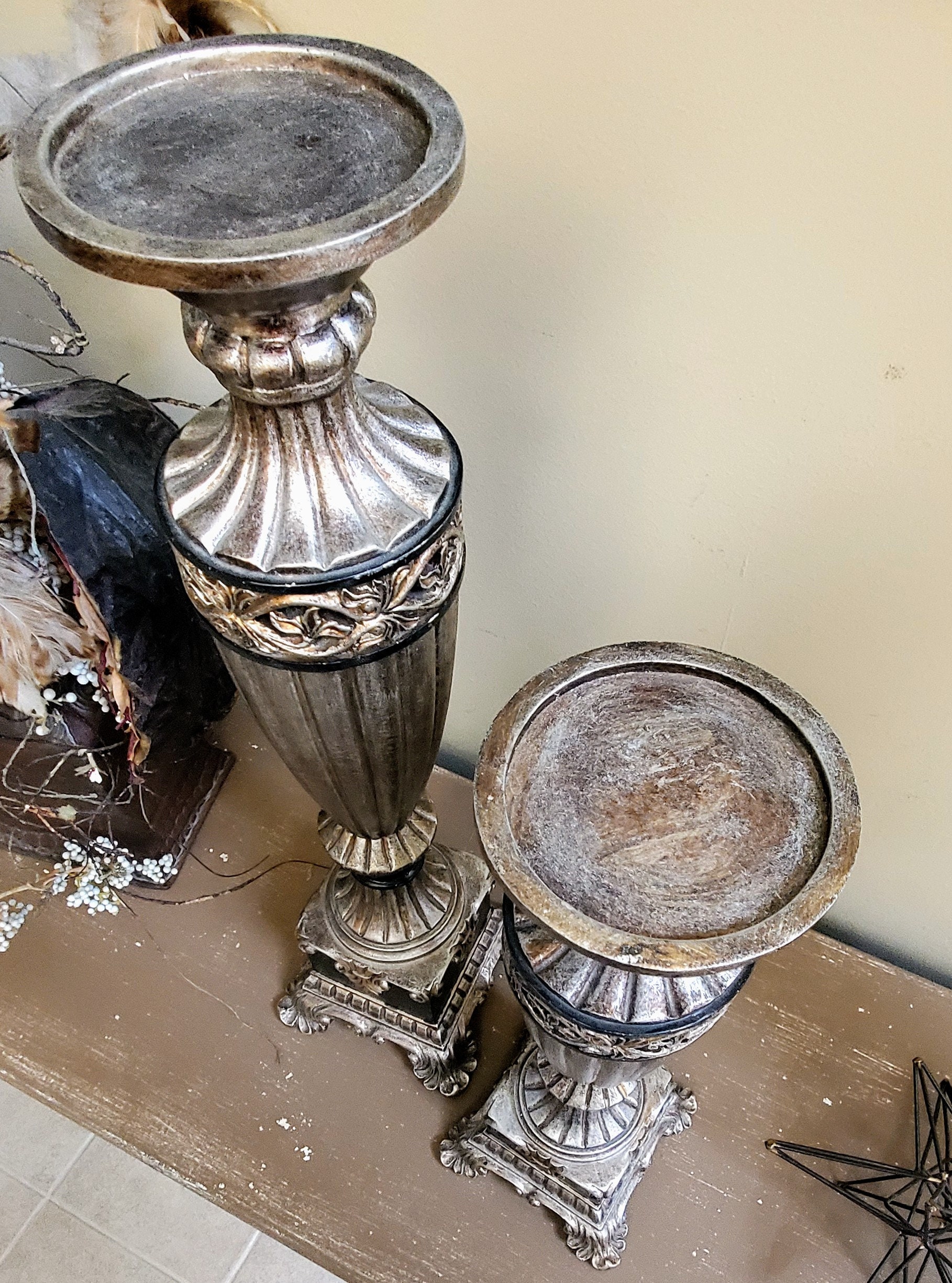 Tall Pillar Candlesticks Candle Holder Wedding Decor Metal - Etsy