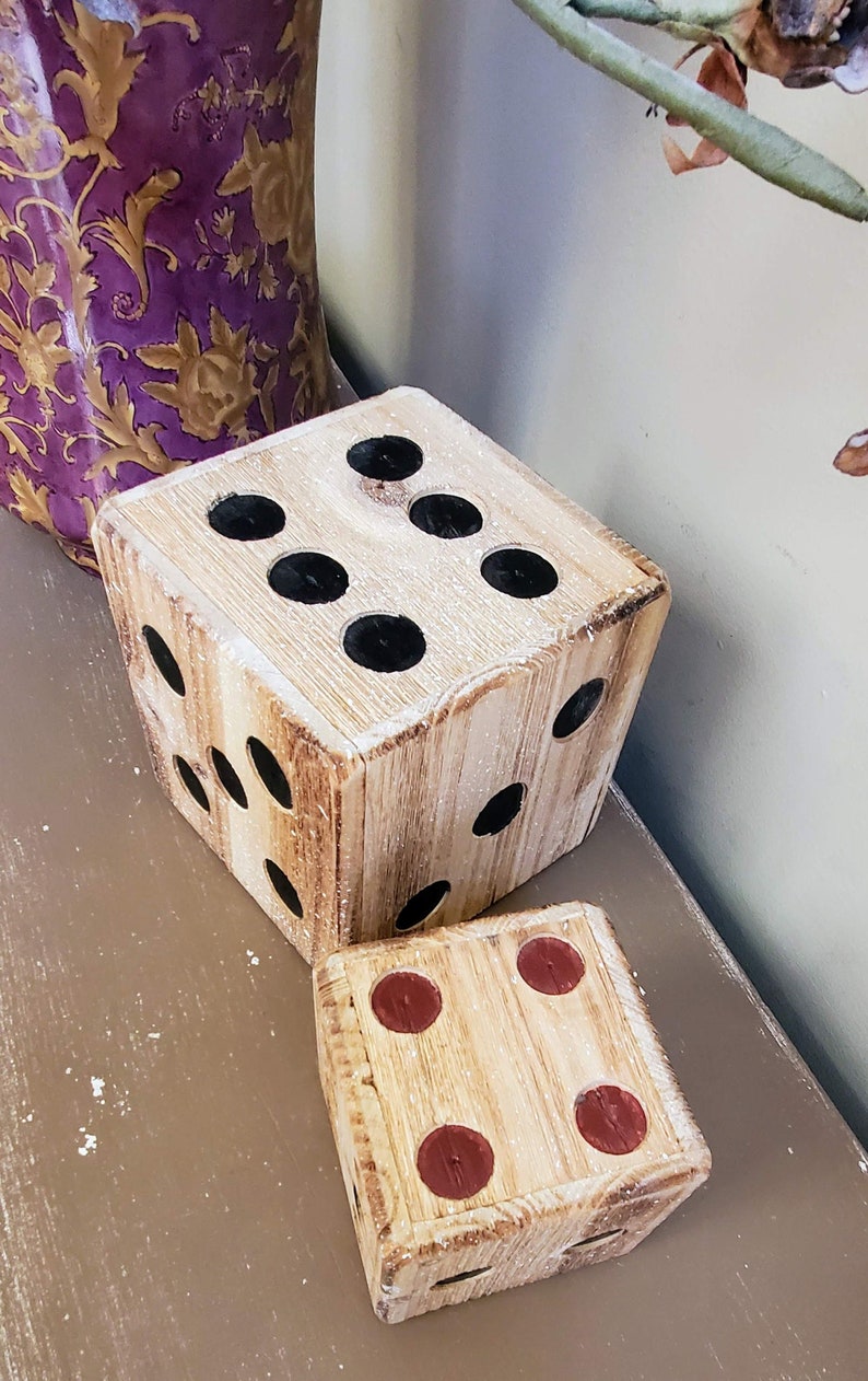 Large Wooden Dice Set Housewarming Gift Wood Handmade for Home Decor ...
