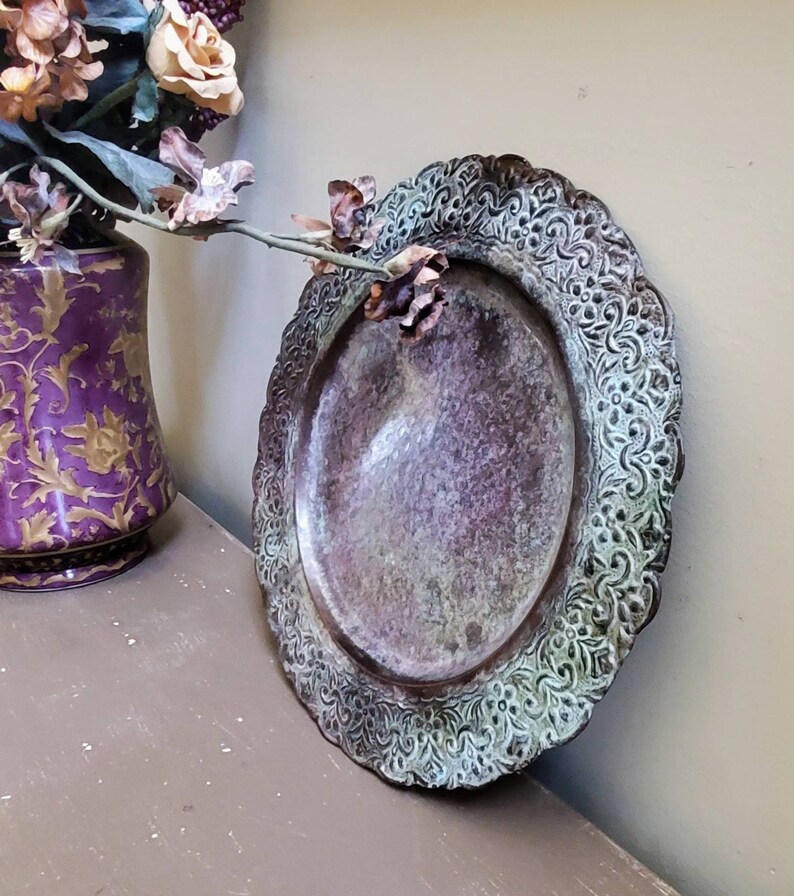 Large Round Tray Serving Tray Metal Tray Round Metal Tray - Etsy