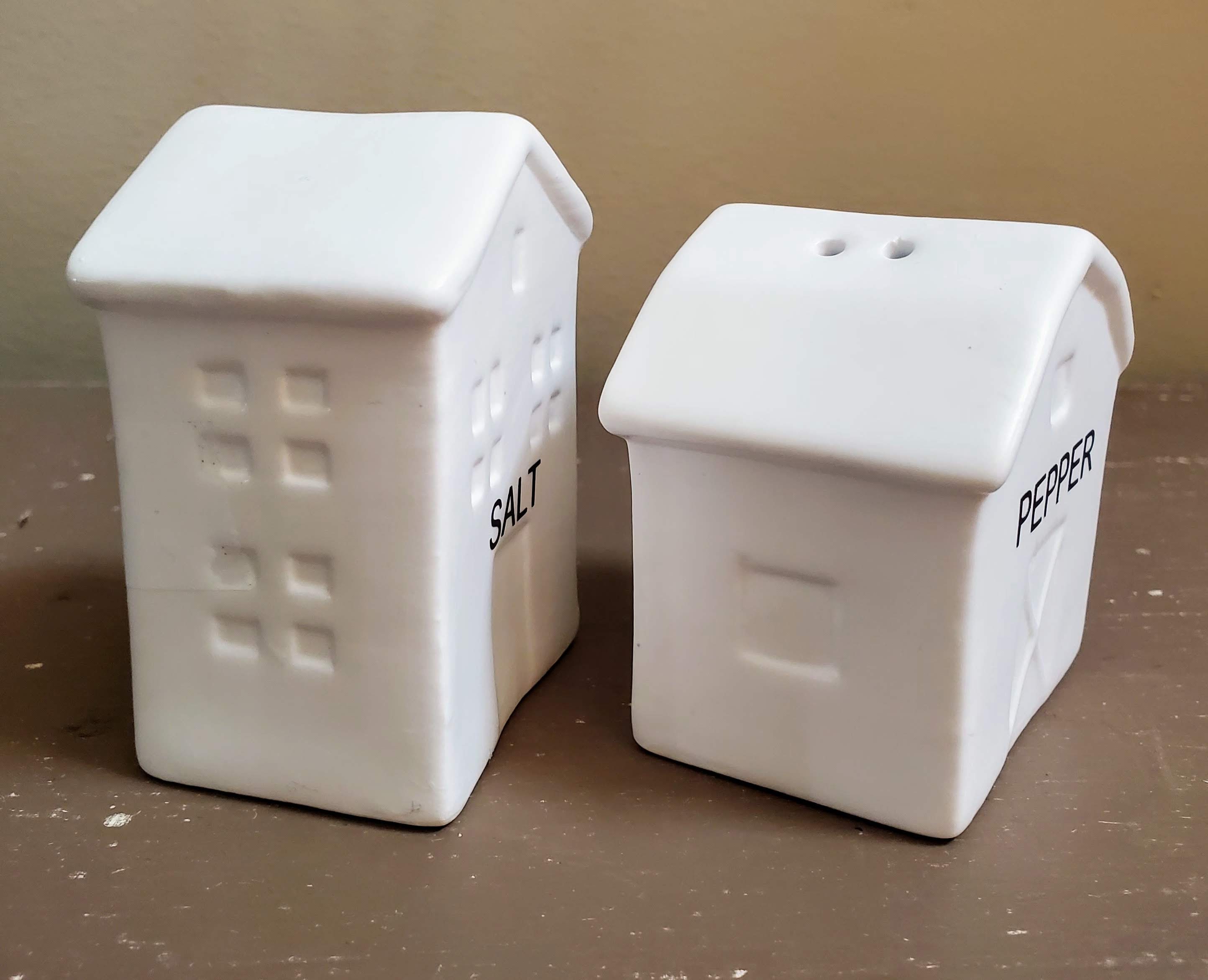 Farmhouse Salt and Pepper Shakers House Barn White Decor - Etsy