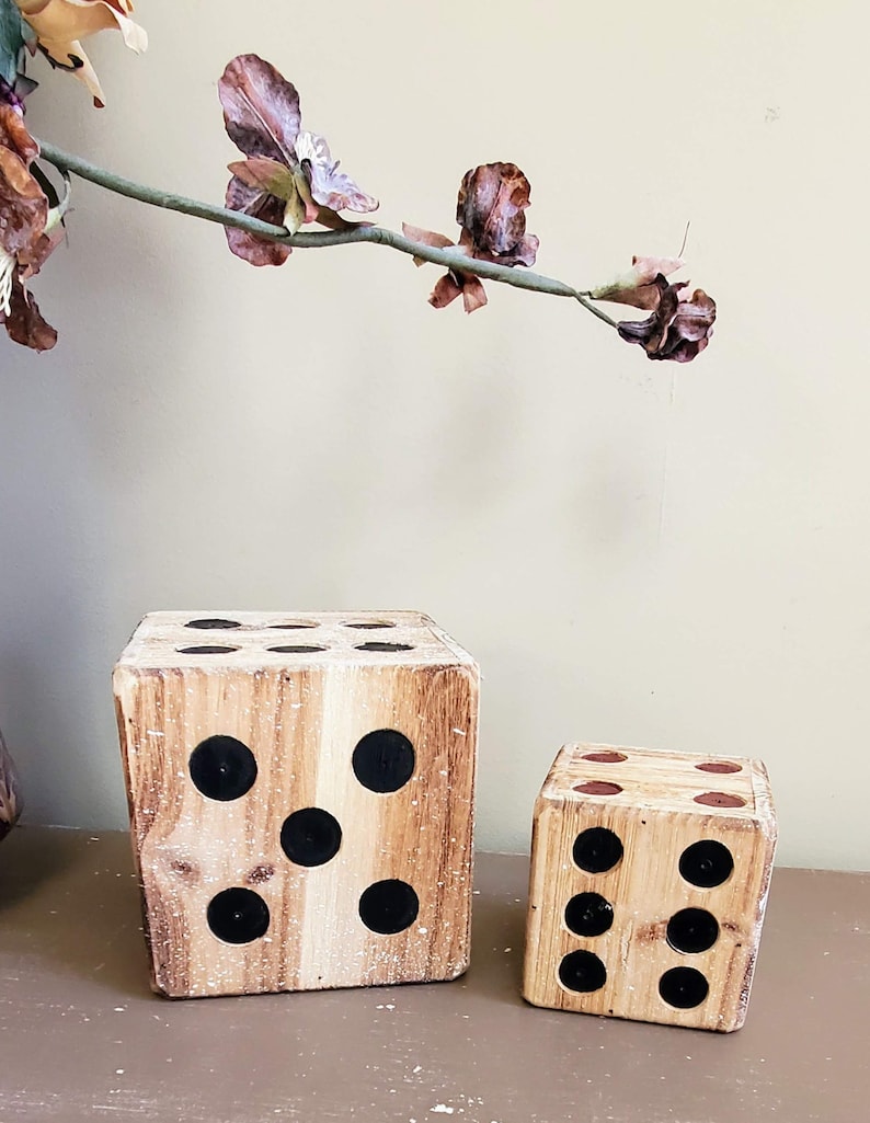 Large Wooden Dice Set Housewarming Gift Wood Handmade for Home Decor ...