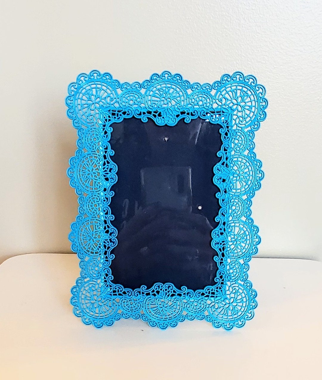 Turquoise Picture Frame Photo Metal Gift Home Decor Wedding Vintage ...