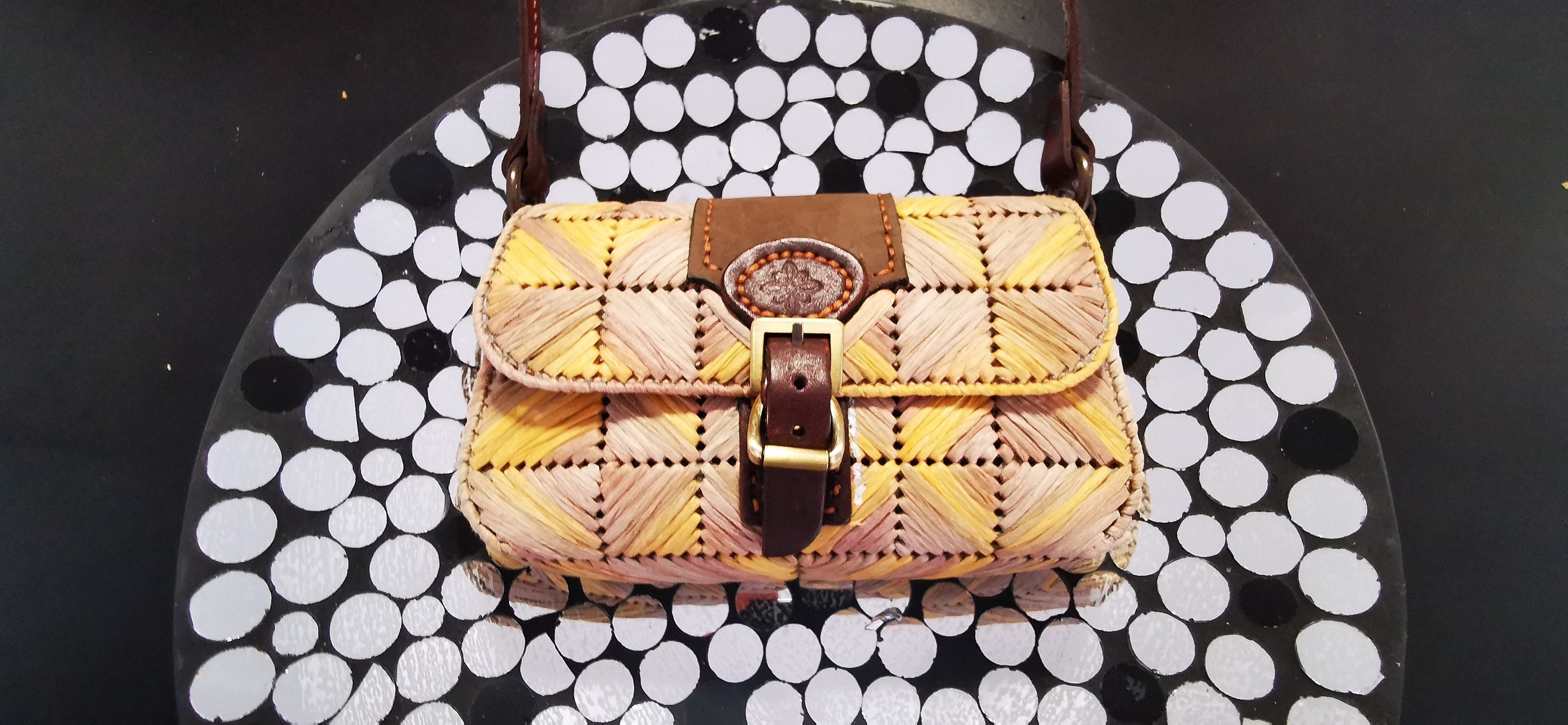 Crochet Raffia Natural Straw Bag , Leather& Crochet Bag, Handmade Straw ...