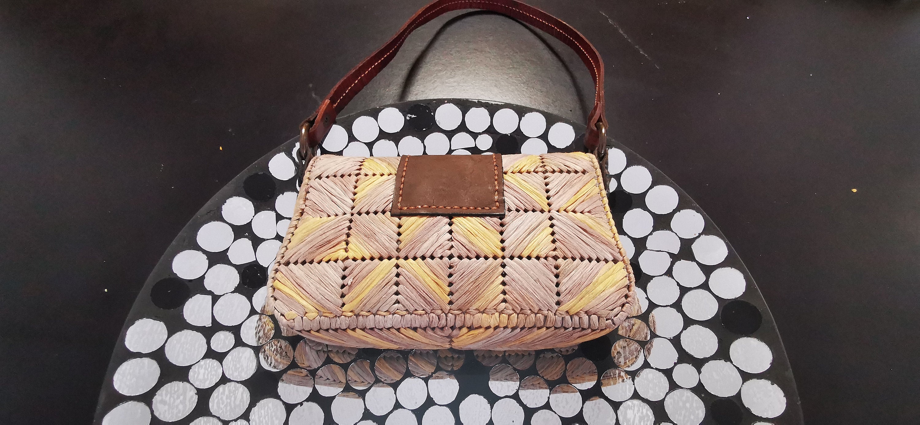 Crochet Raffia Natural Straw Bag , Leather& Crochet Bag, Handmade Straw ...