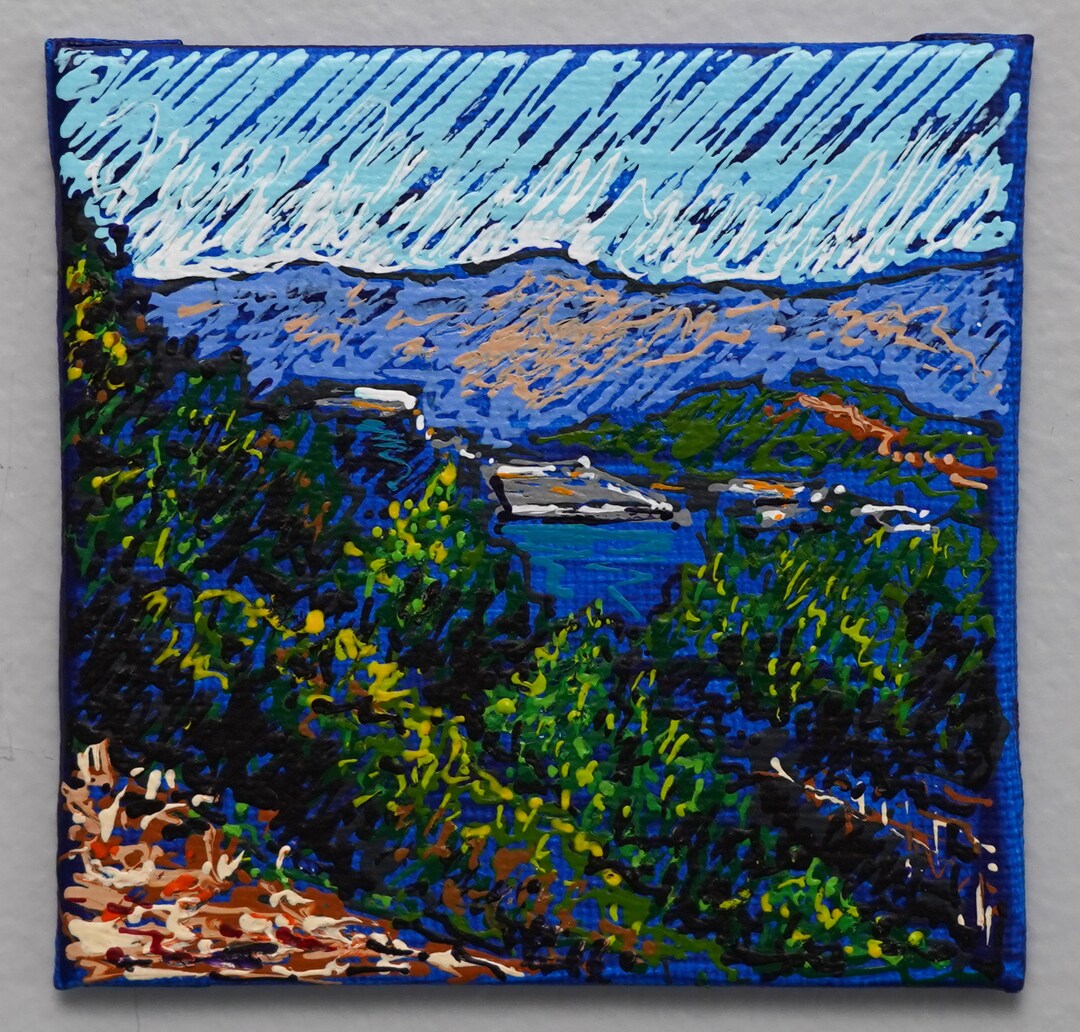 Small Impressionist Painting, Landscape, Acrylic on Panel, Mini Art - Etsy