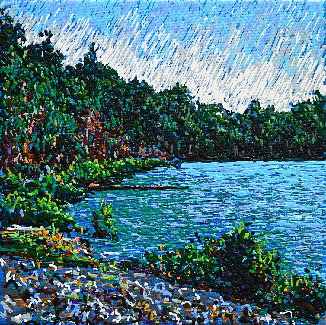 Small Impressionist Painting, Landscape, Acrylic on Panel, Mini Art - Etsy