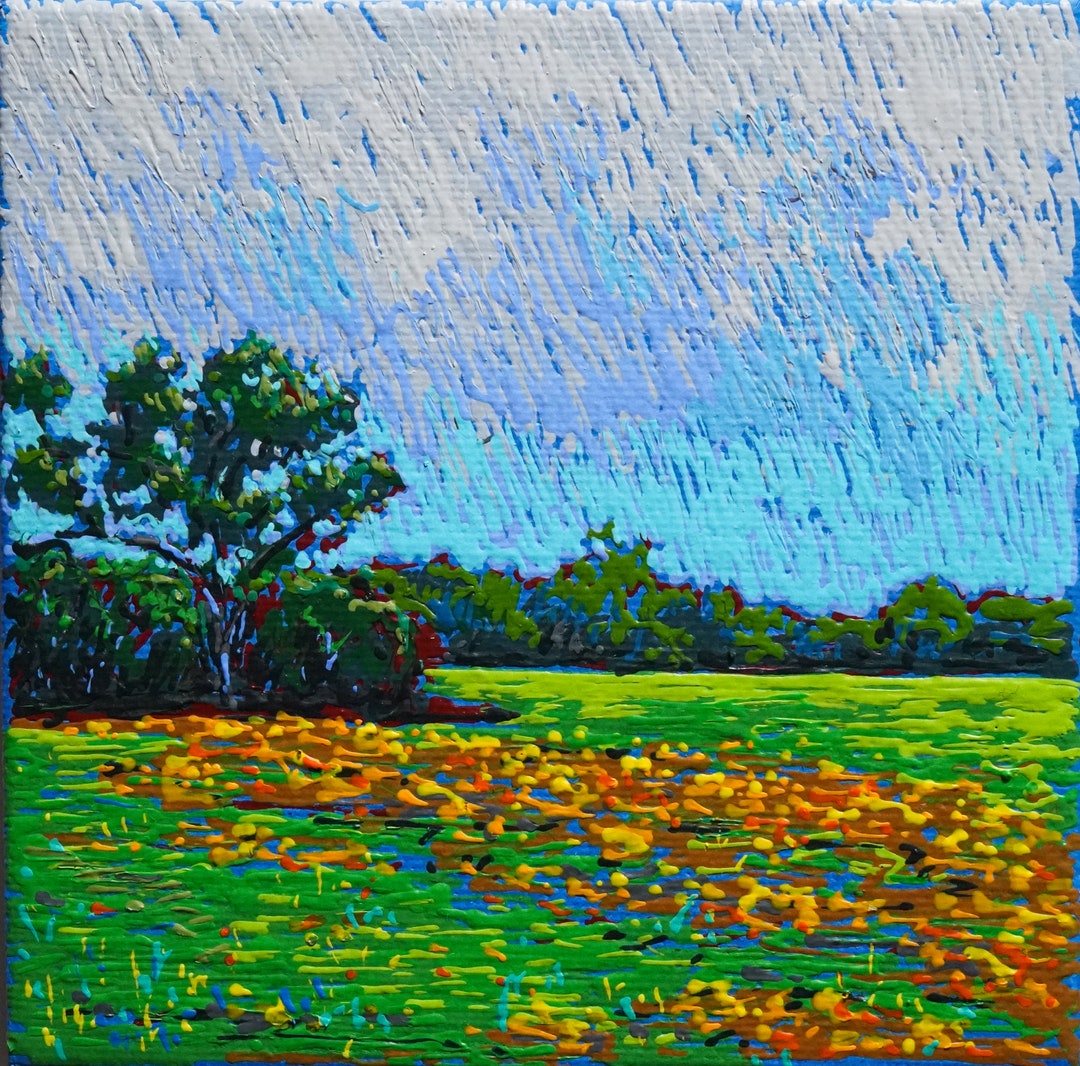 Small Impressionist Painting, Landscape, Acrylic on Panel, Mini Art - Etsy