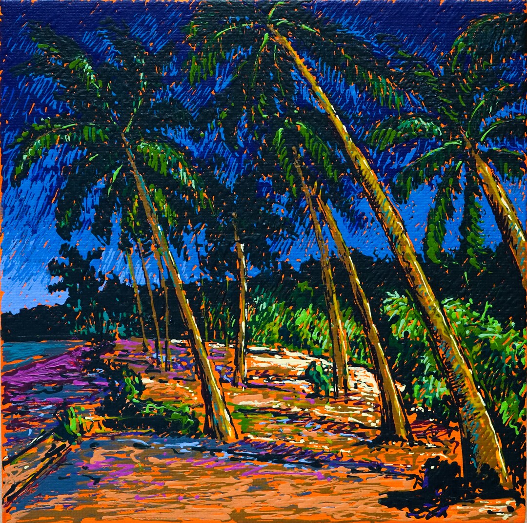 Small Impressionist Painting, Landscape, Acrylic on Panel - Etsy