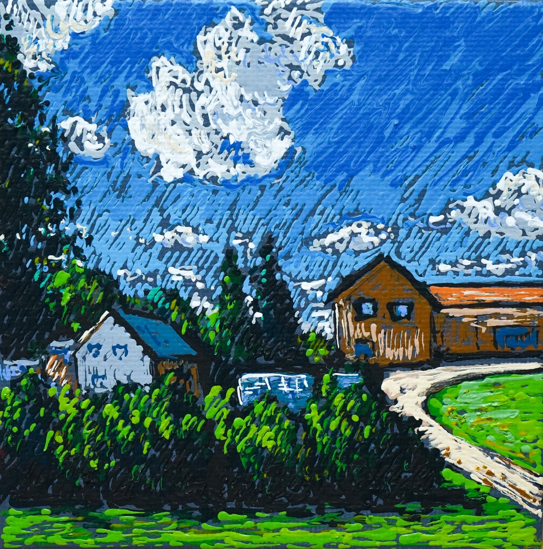 Small Impressionist Painting, Landscape, Acrylic on Panel, Mini Art - Etsy