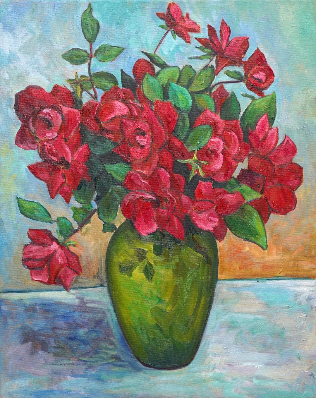Flower Bouquet Still Life, Original Oil Painting on Canvas ...