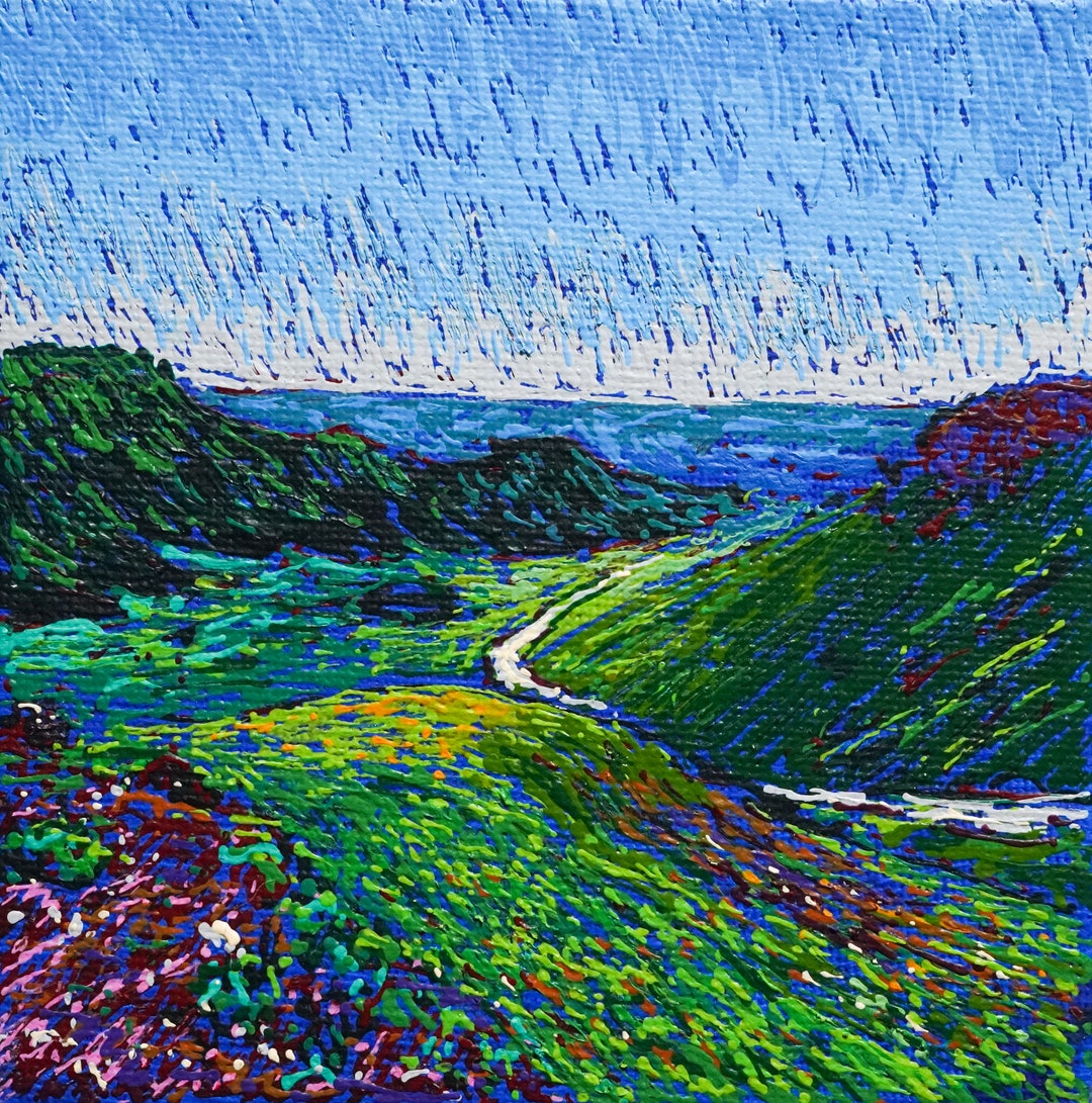 Small Impressionist Painting, Landscape, Acrylic on Panel, Mini Art - Etsy