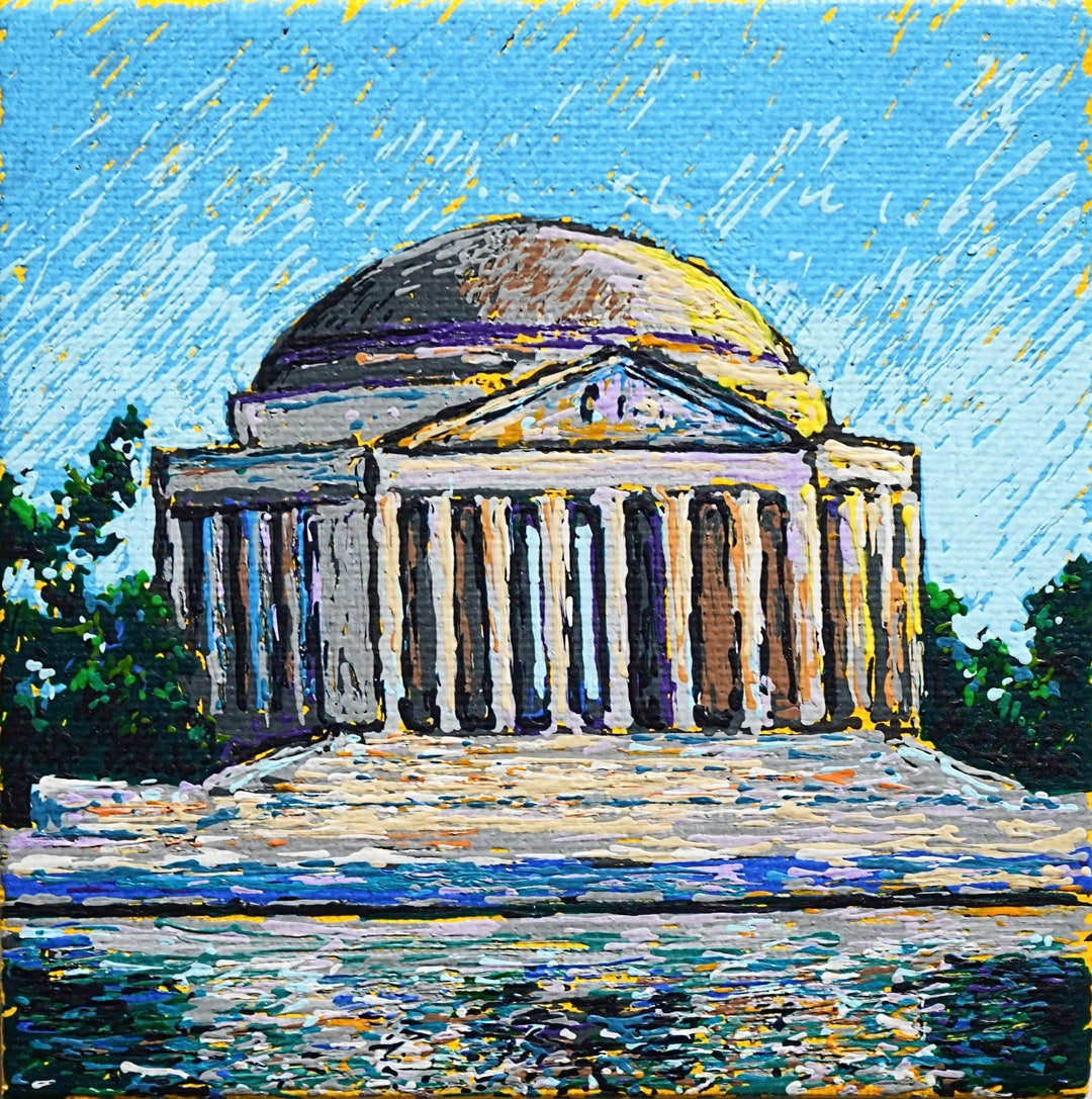 Small Impressionist Painting, Landscape, Washington D.C., Acrylic on ...