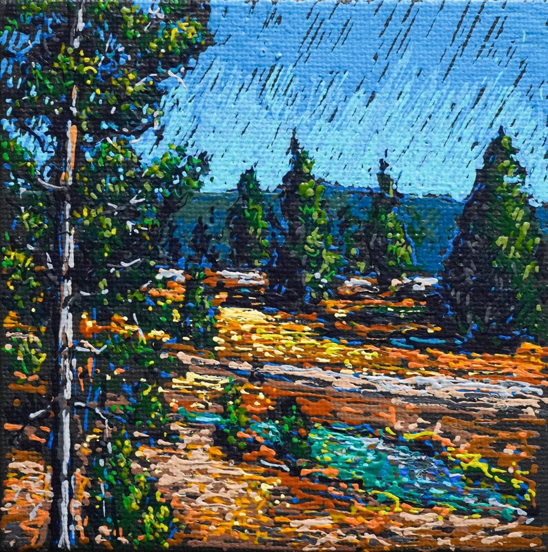 Small Impressionist Painting, Landscape, Acrylic on Panel, Mini Art - Etsy