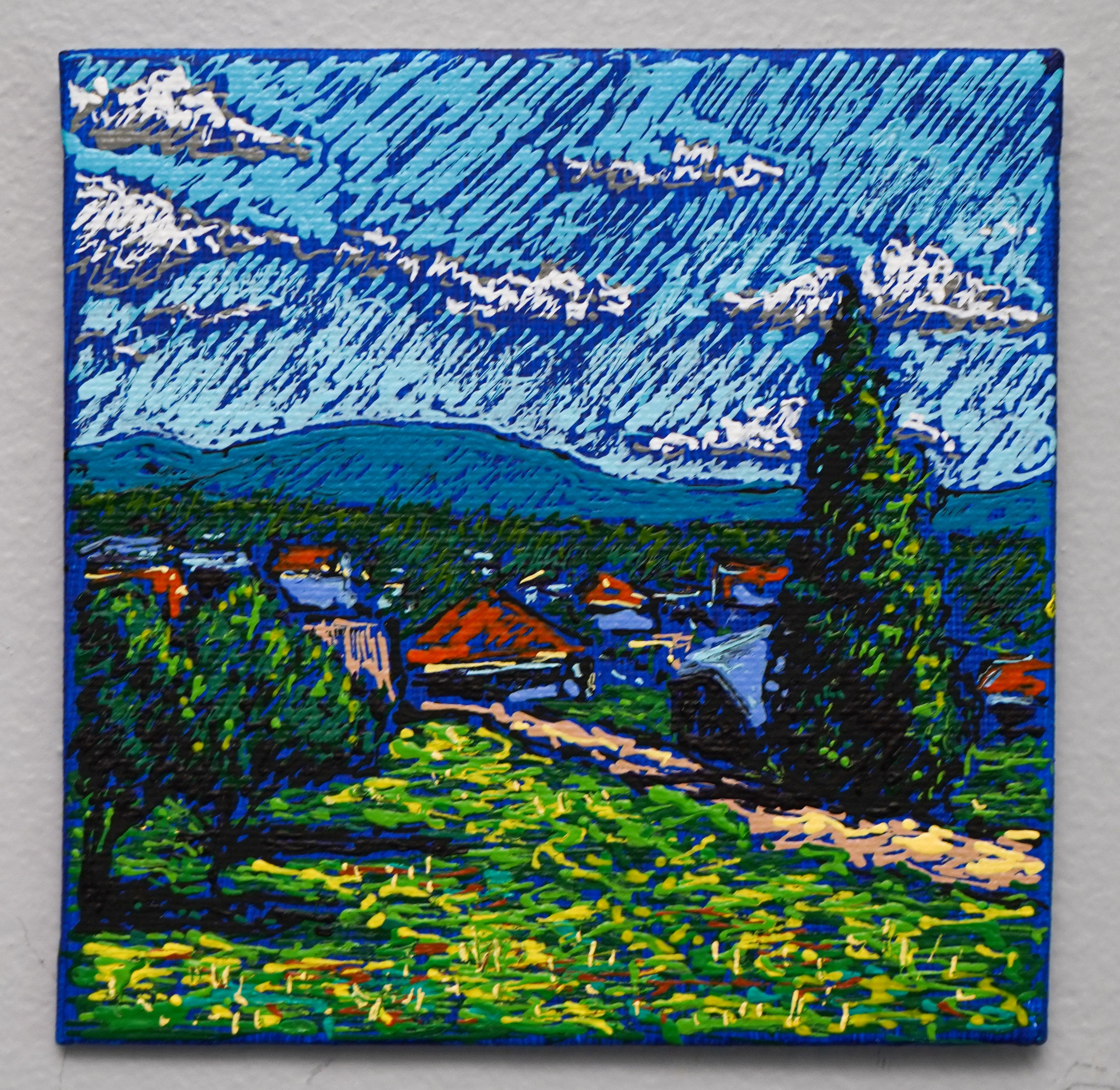 Small Impressionist Painting, Landscape, Acrylic on Panel, Mini Art - Etsy
